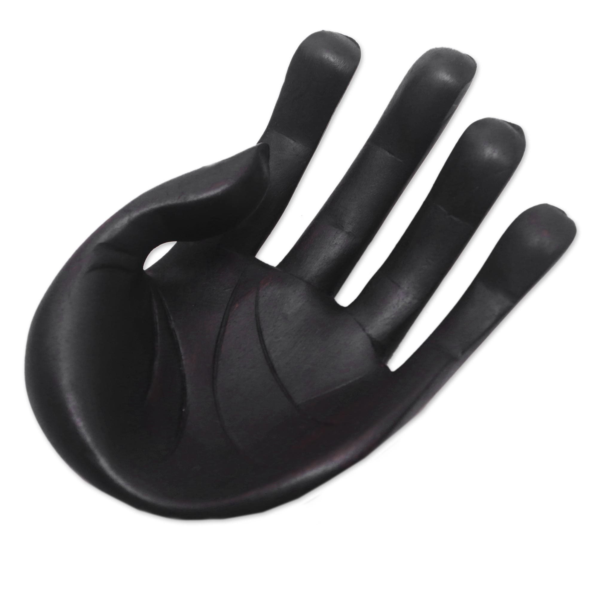 NOVICA Wood sculpture, 'Black Palm' - Walmart.com
