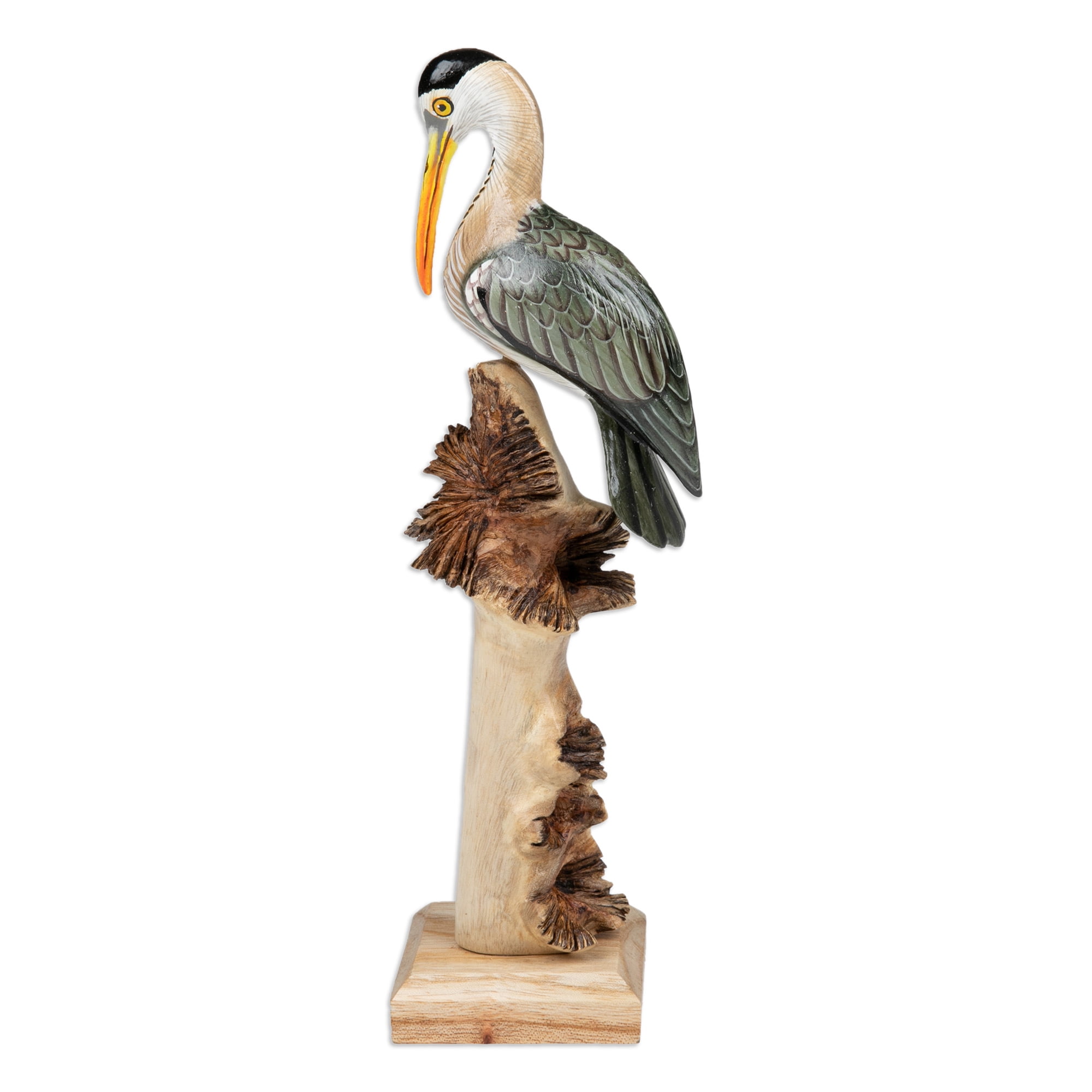 NOVICA Wood sculpture, 'Crane Scene' - Walmart.com