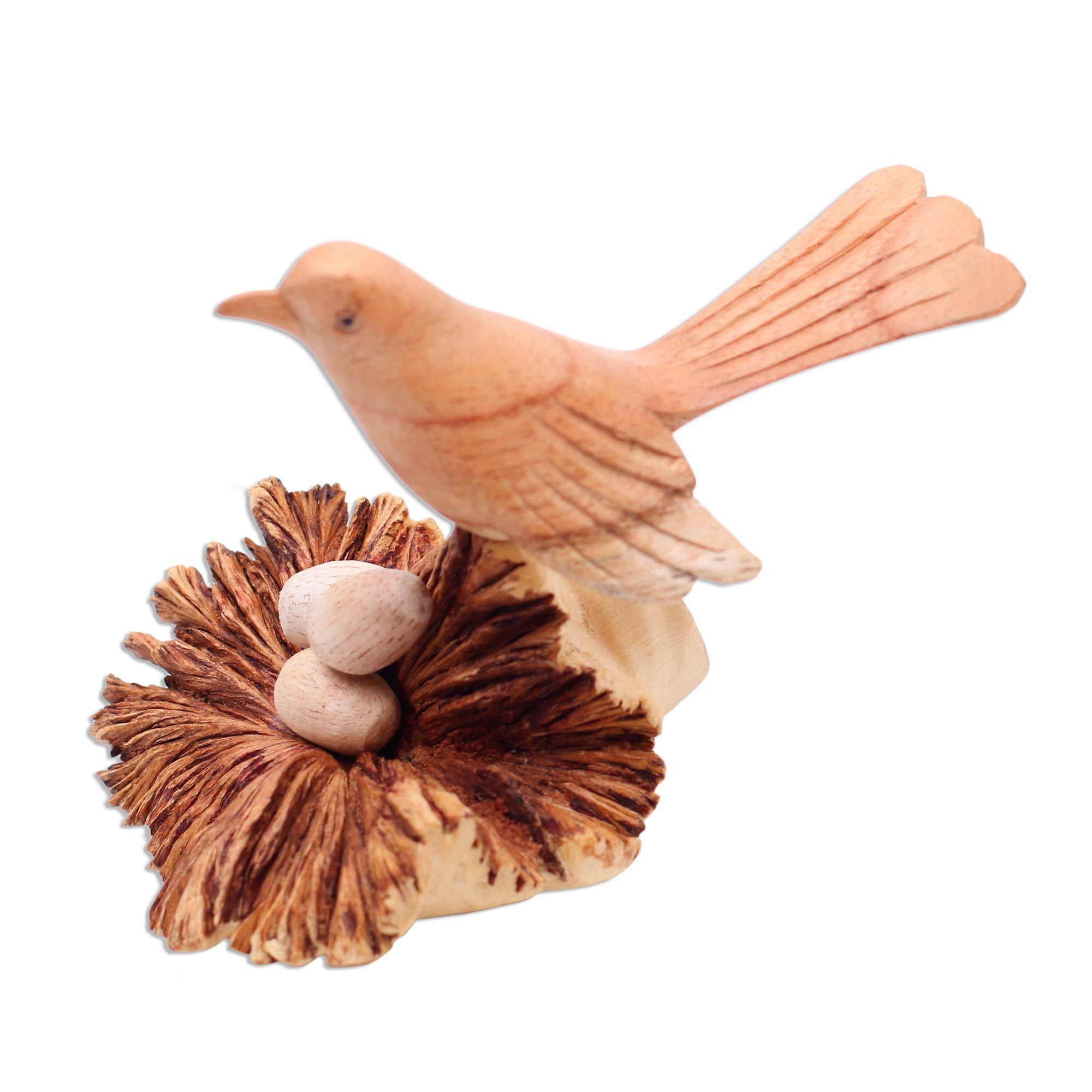 NOVICA Wood sculpture, 'Nesting Bird' - Walmart.com