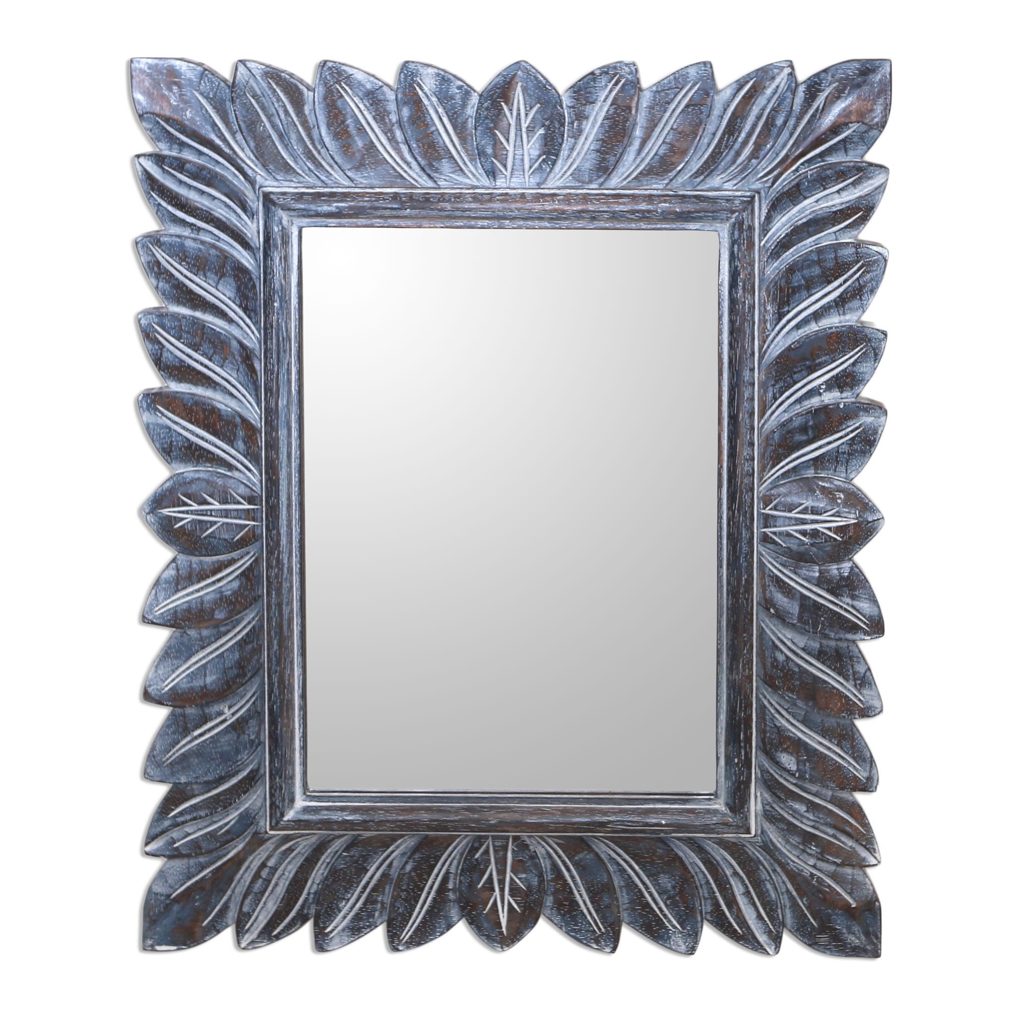 NOVICA Wood wall mirror, 'Plaga Forest in Brown' - Walmart.com