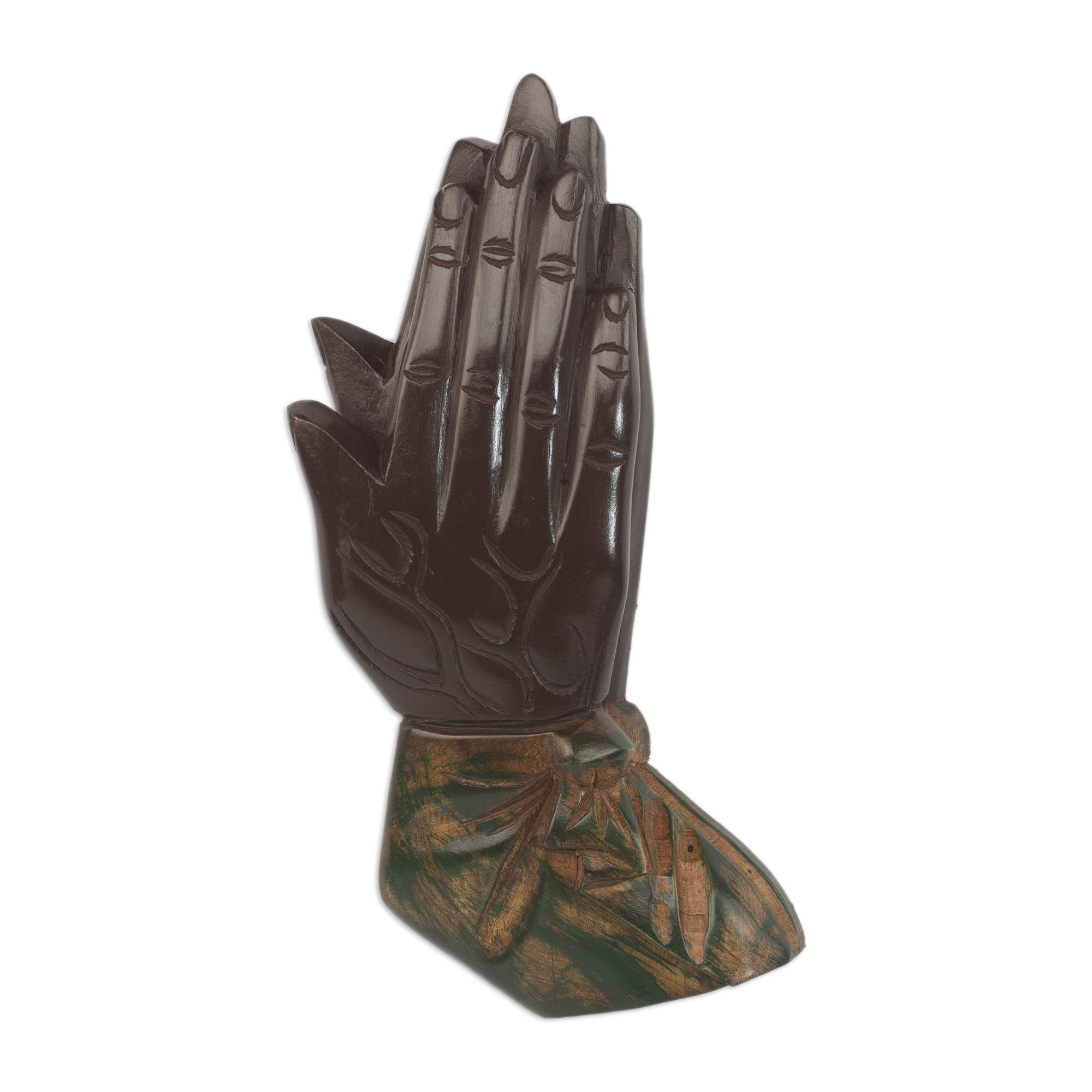 NOVICA Wood wall sculpture, 'Let Us Pray' - Walmart.com