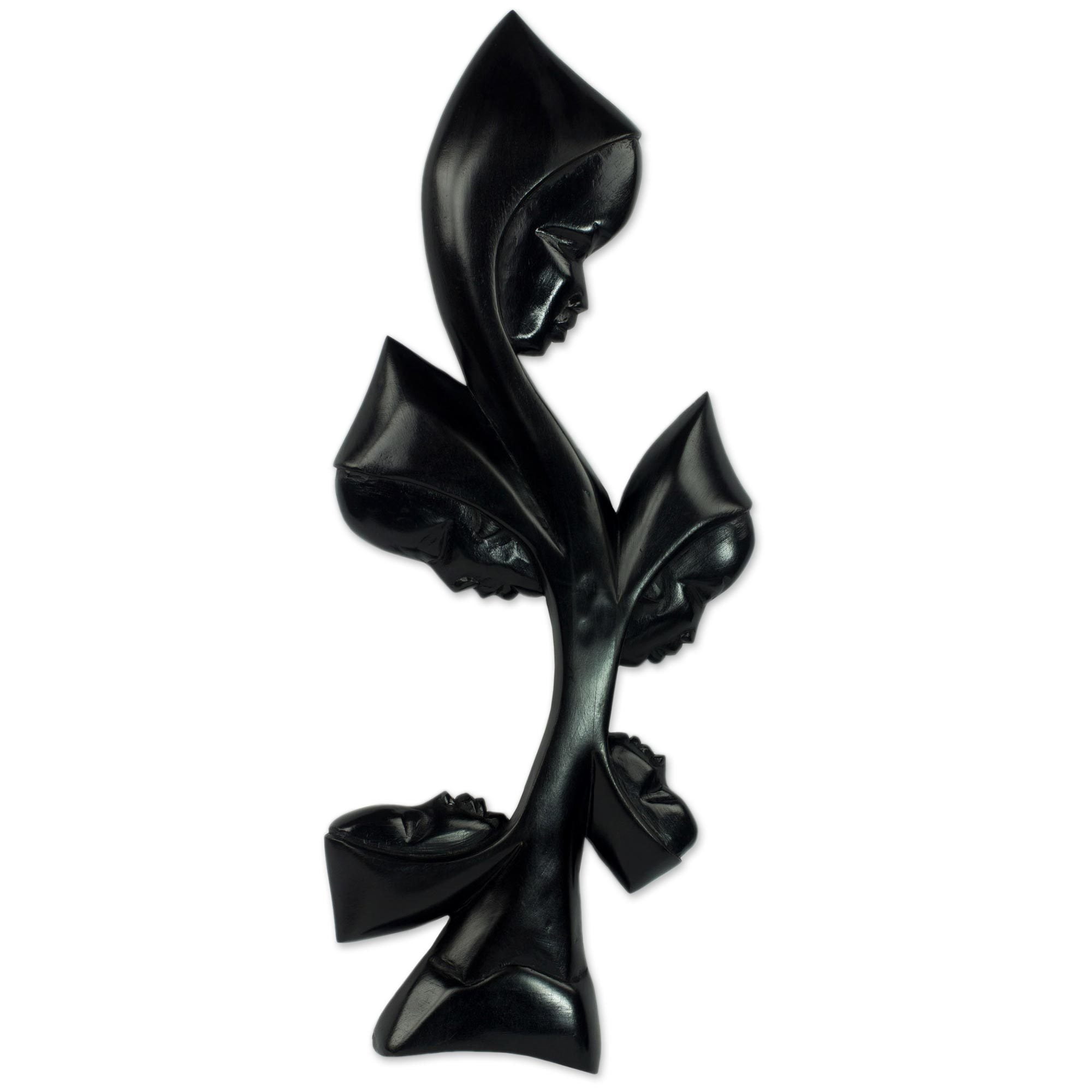 NOVICA Wood wall sculpture, 'Tree of Faces' - Walmart.com