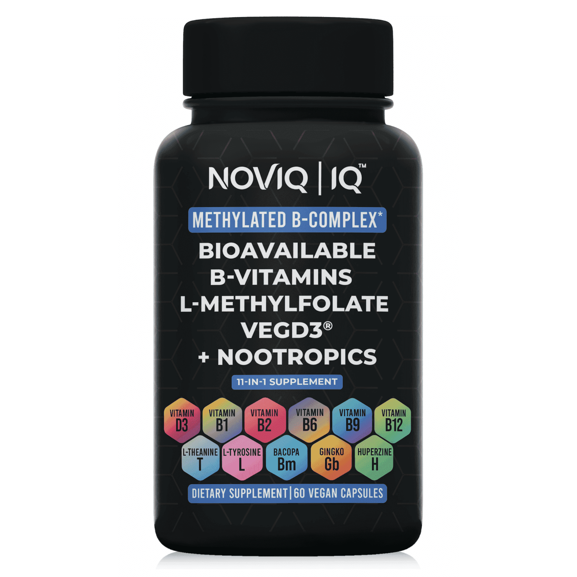 NOVIQ Methylated B-Complex Supplement 11-in-1 with L-Methylfolate B12 ...