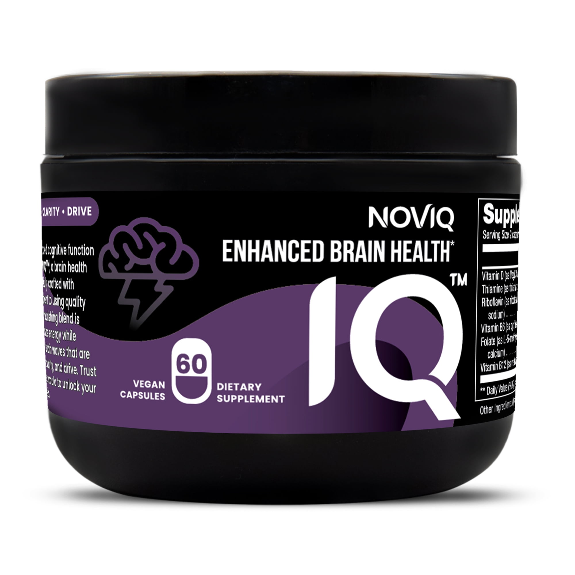 NOVIQ IQ - 11-in-1 Nootropic Brain Supplement: Supports Memory ...