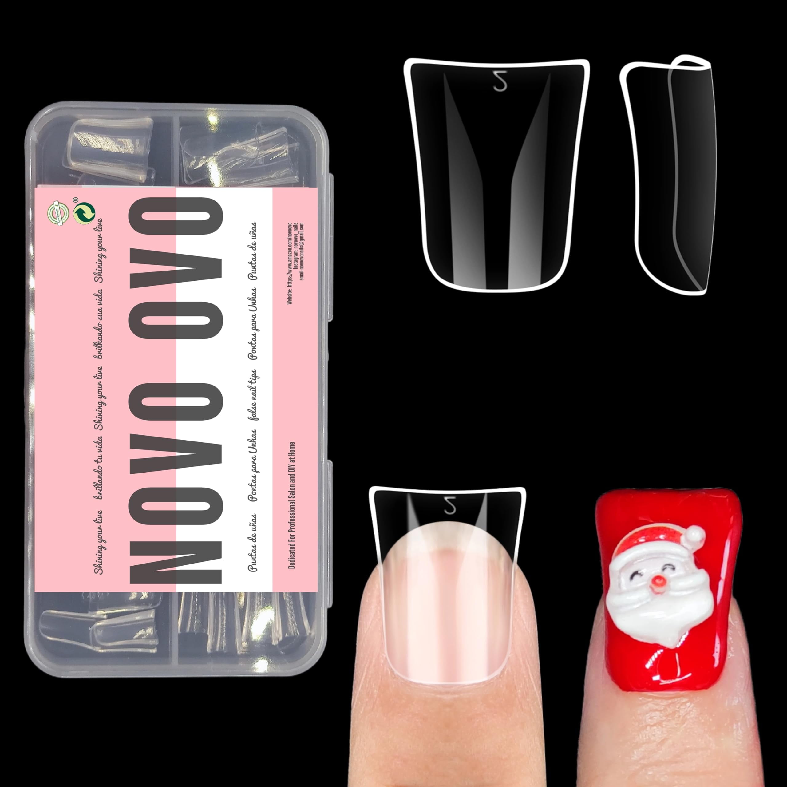 NOVO OVO Duck Feet Nail Tips, Extra Short Full Cover for Press On ...