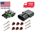 NOVOPARTS Weather Pack 3 Pin Sealed Connector Kit 14-16 AWG 1 Complete ...