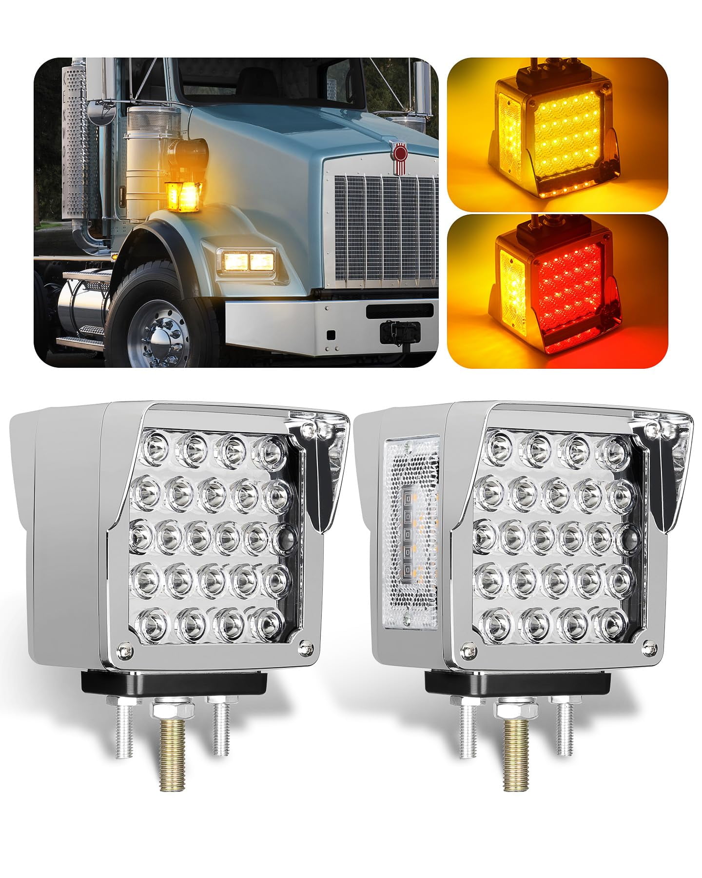 NOVSIGHT 4 Inch LED RRF12 Pods - X Series Light with Yellow DRL, Super ...