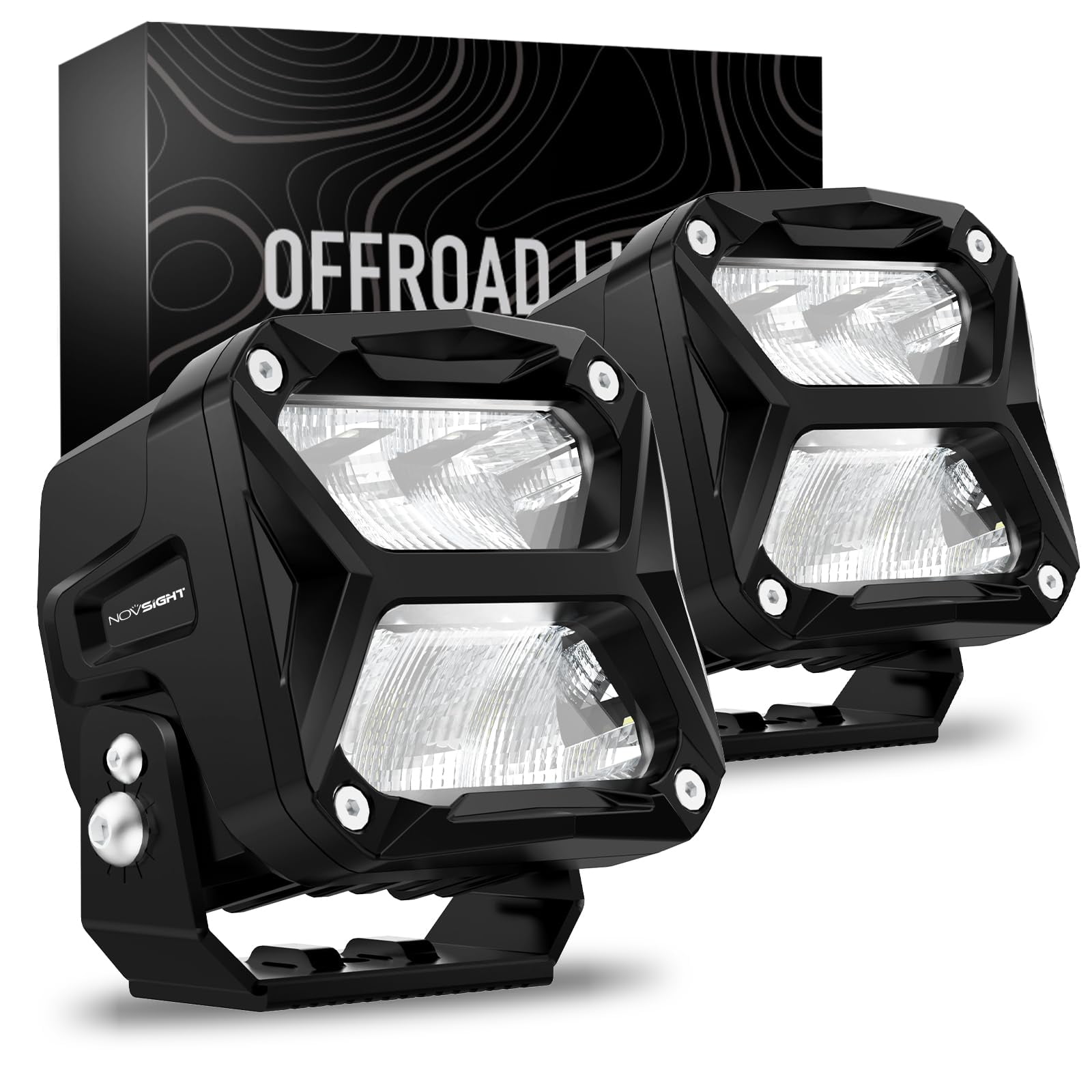 NOVSIGHT Led Pods 2Pcs 80W 10800LM LED Cube Pod Lights, Driving Light ...