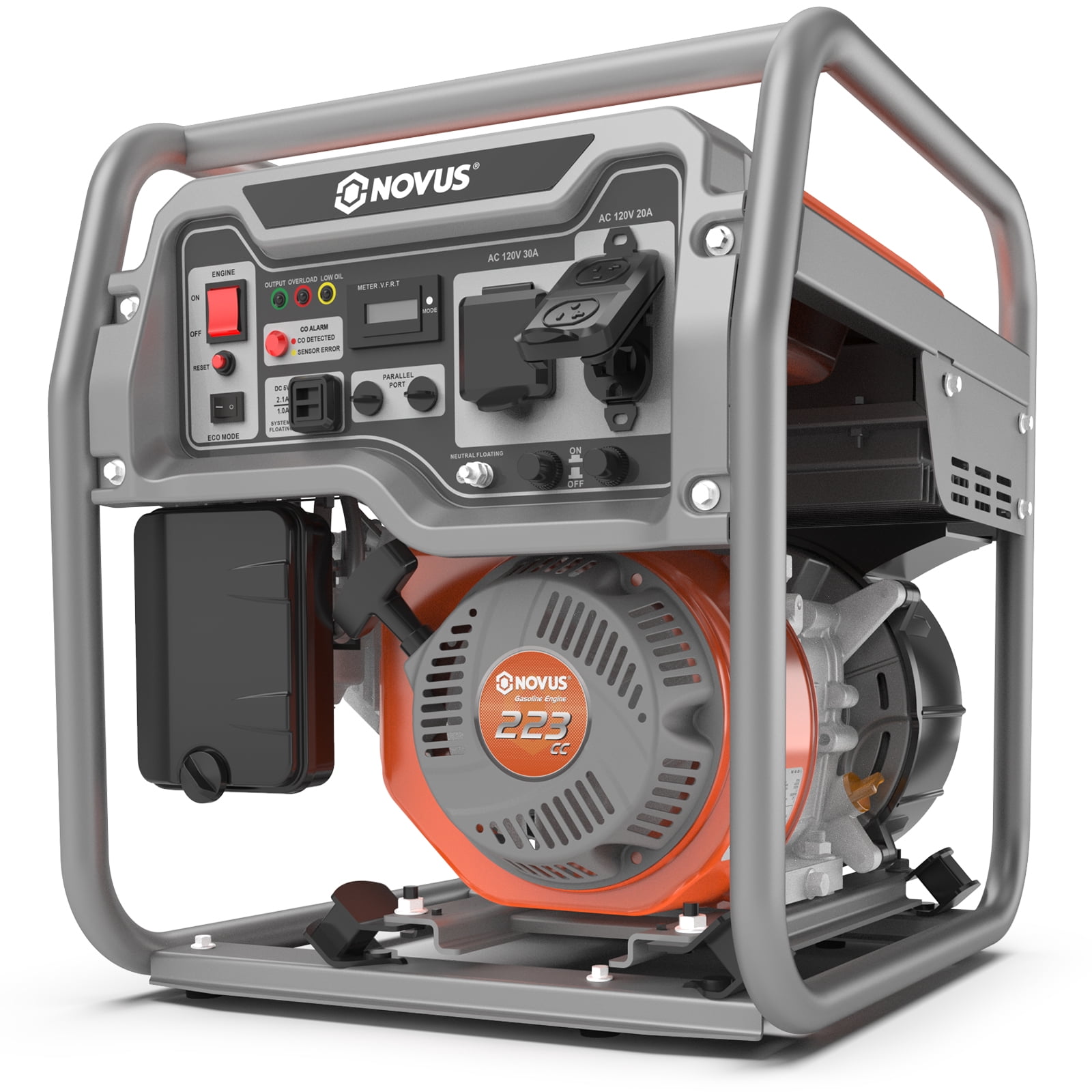 Novus 4,000W Starting, 3,500W Running Gas Open Frame Inverter with CO ...