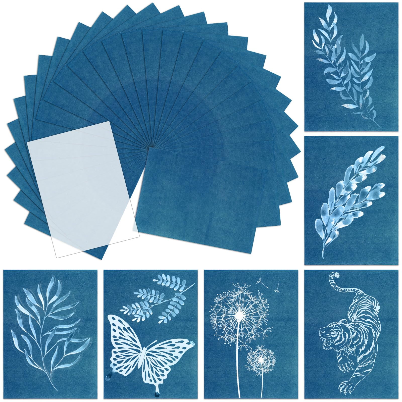 NOVWANG 45 Sheets Cyanotype Paper, High-Sensitivity Cyanotype Sun Print ...