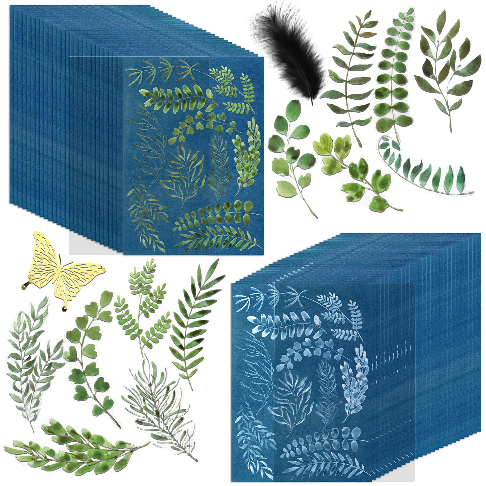 NOVWANG 80 Pcs Cyanotype IEF31 Paper, High Sensitivity Sun Print Paper ...