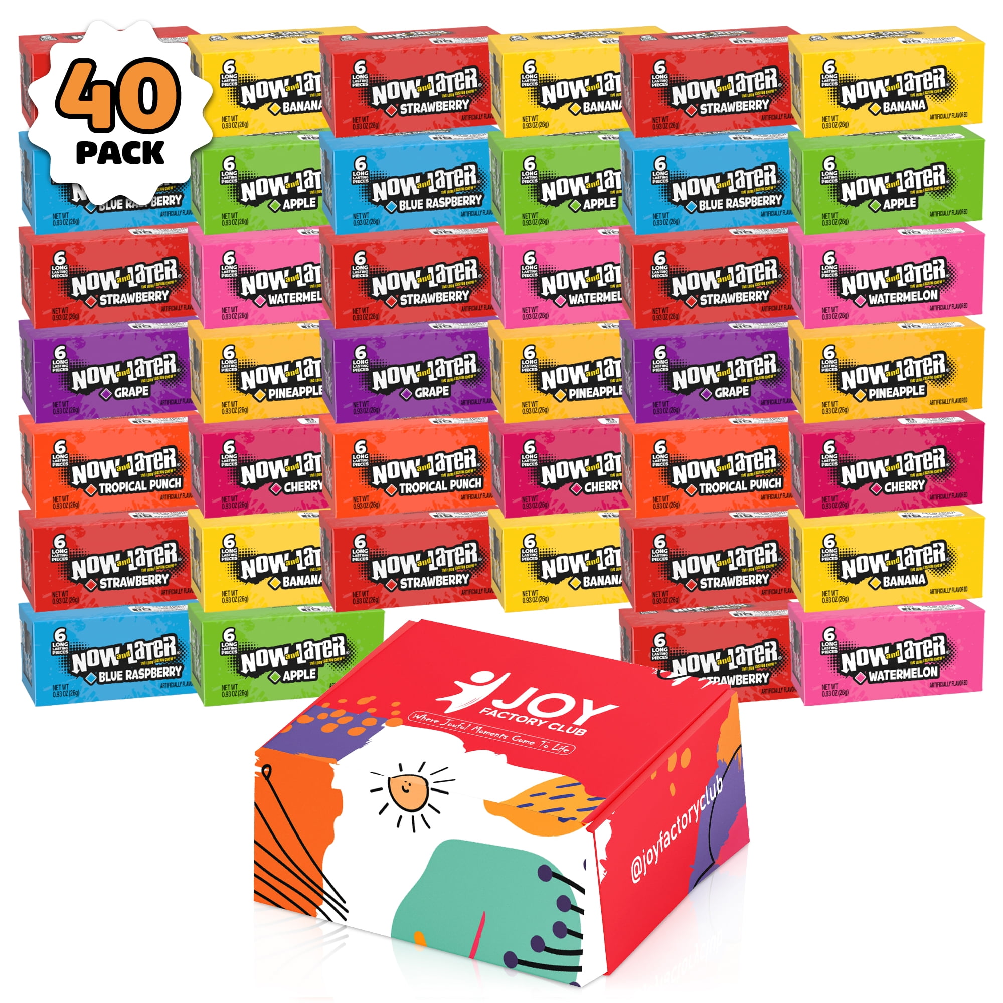 NOW AND LATER Variety Pack - 40 Count, 3 lbs Total - Assorted Fruit ...