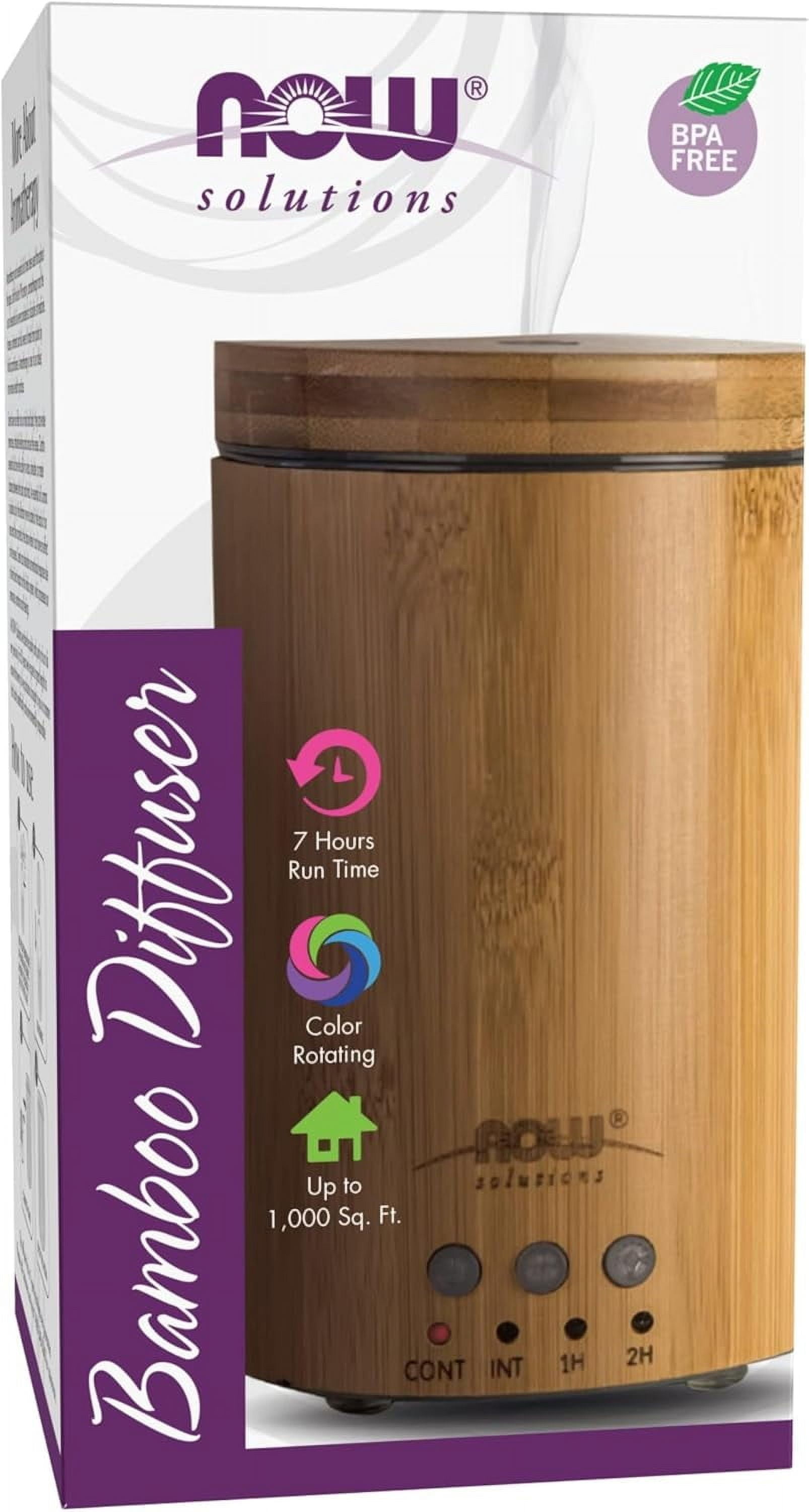 NOW Essential Oils, Ultrasonic Real Bamboo Aromatherapy Oil Diffuser ...