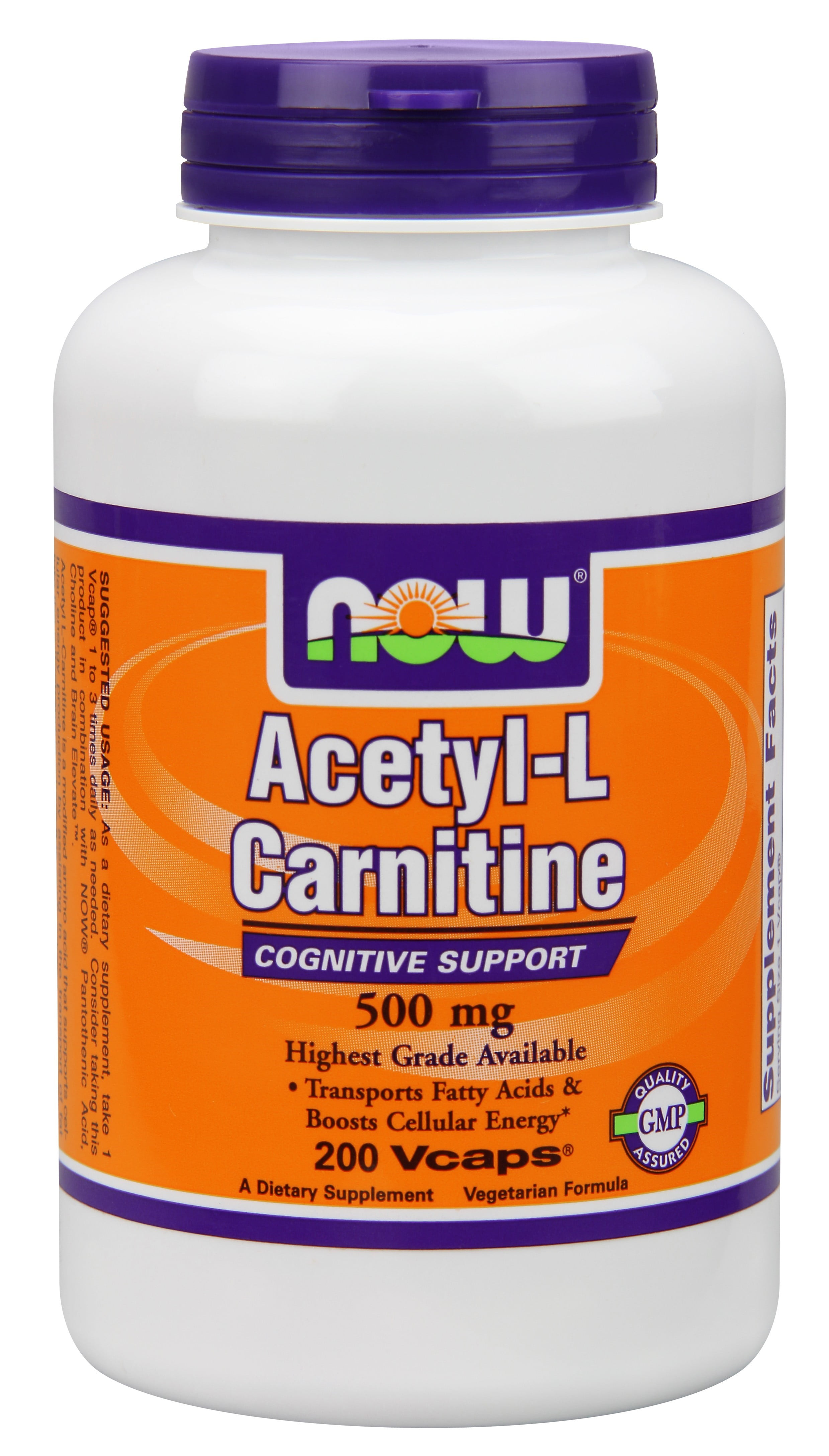 NOW Foods Acetyl L-Carn 500Mg 200 Vegetable Capsules - Walmart.com