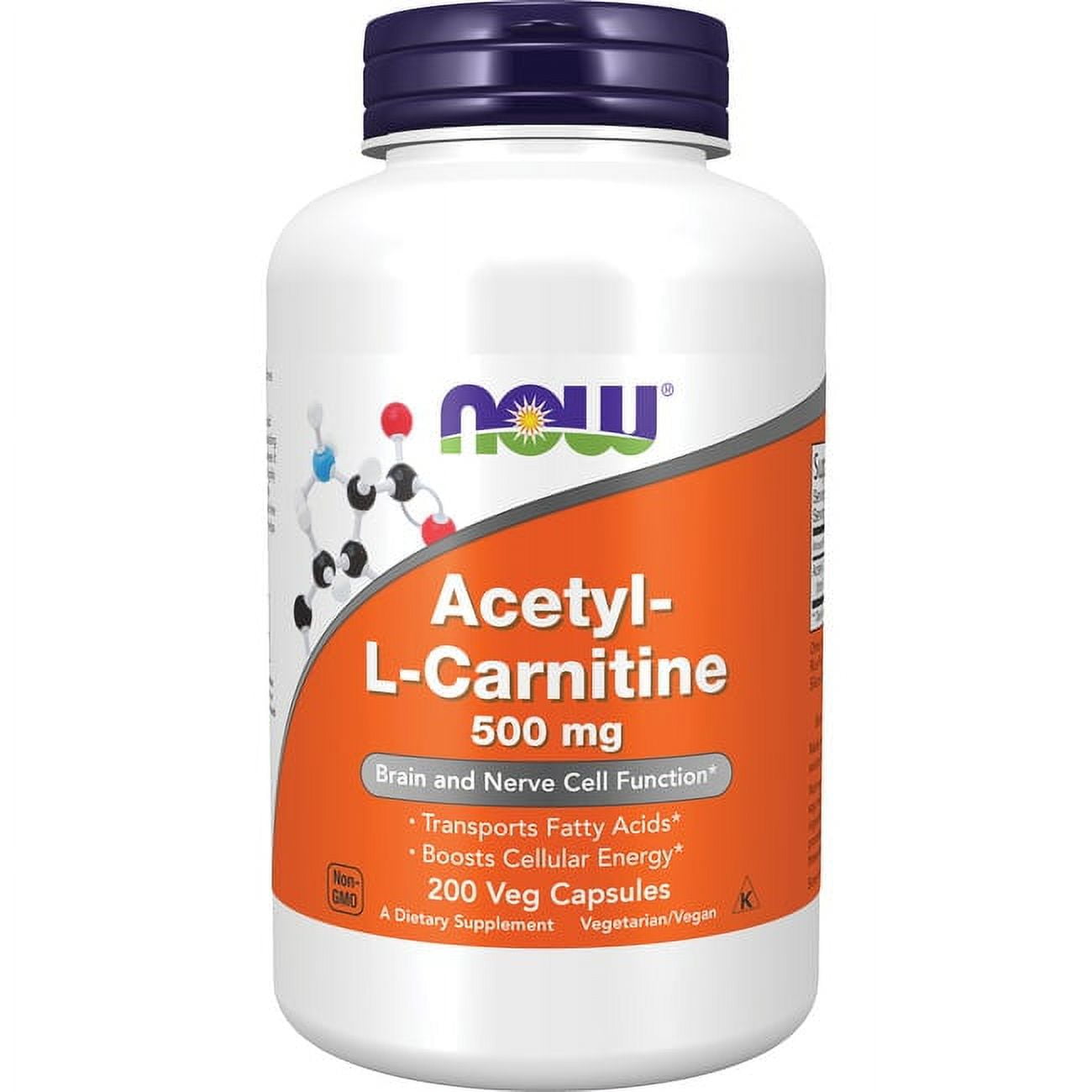 NOW Foods Acetyl L-Carn 500Mg 200 Vegetable Capsules - Walmart.com