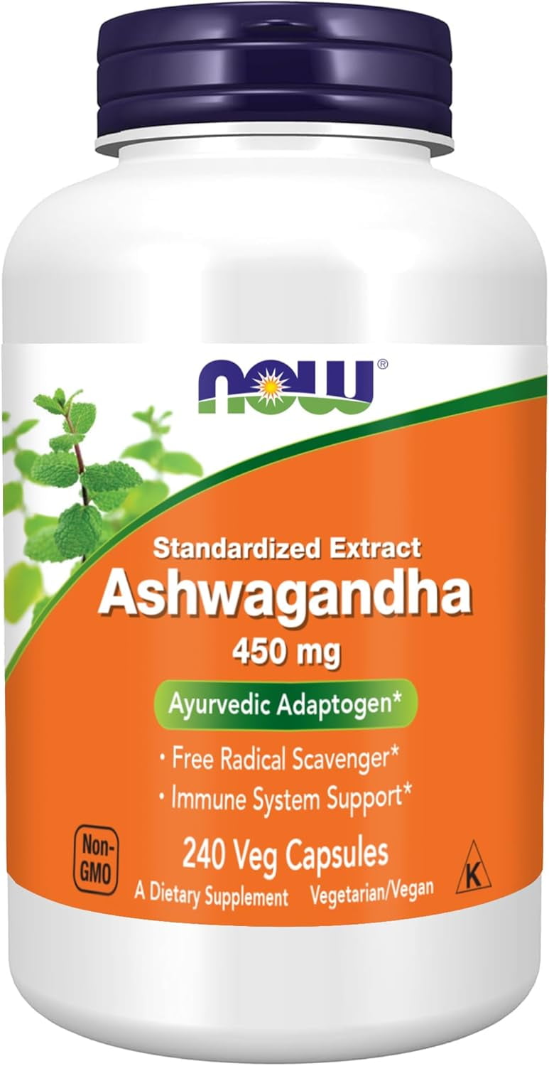 NOW, Ashwagandha Extract, 450 mg Vegan Kosher Non-GMO Veg Capsules ...