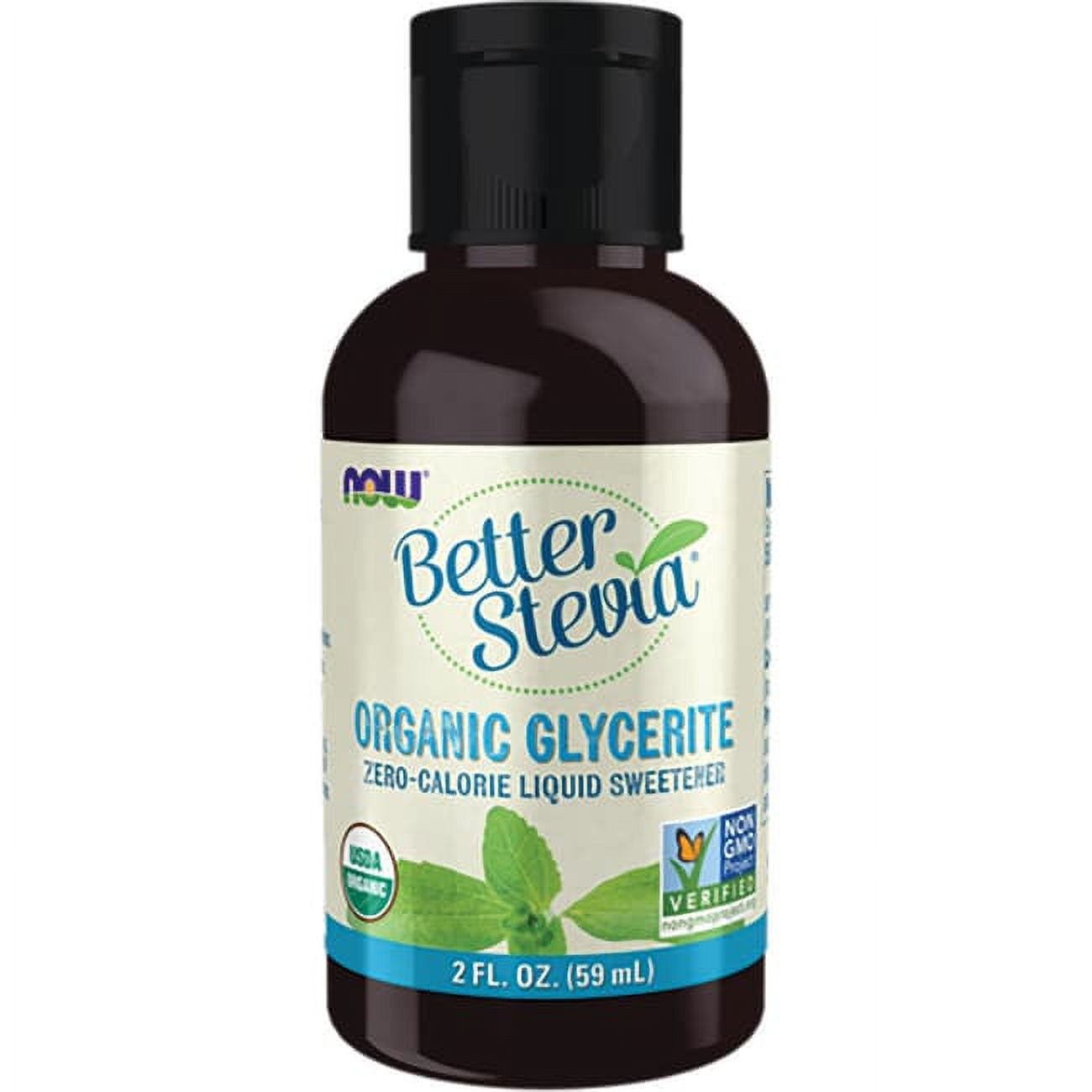 NOW Foods Better Stevia Organic Glycerite, 2 fl oz, Zero-Calorie Liquid ...