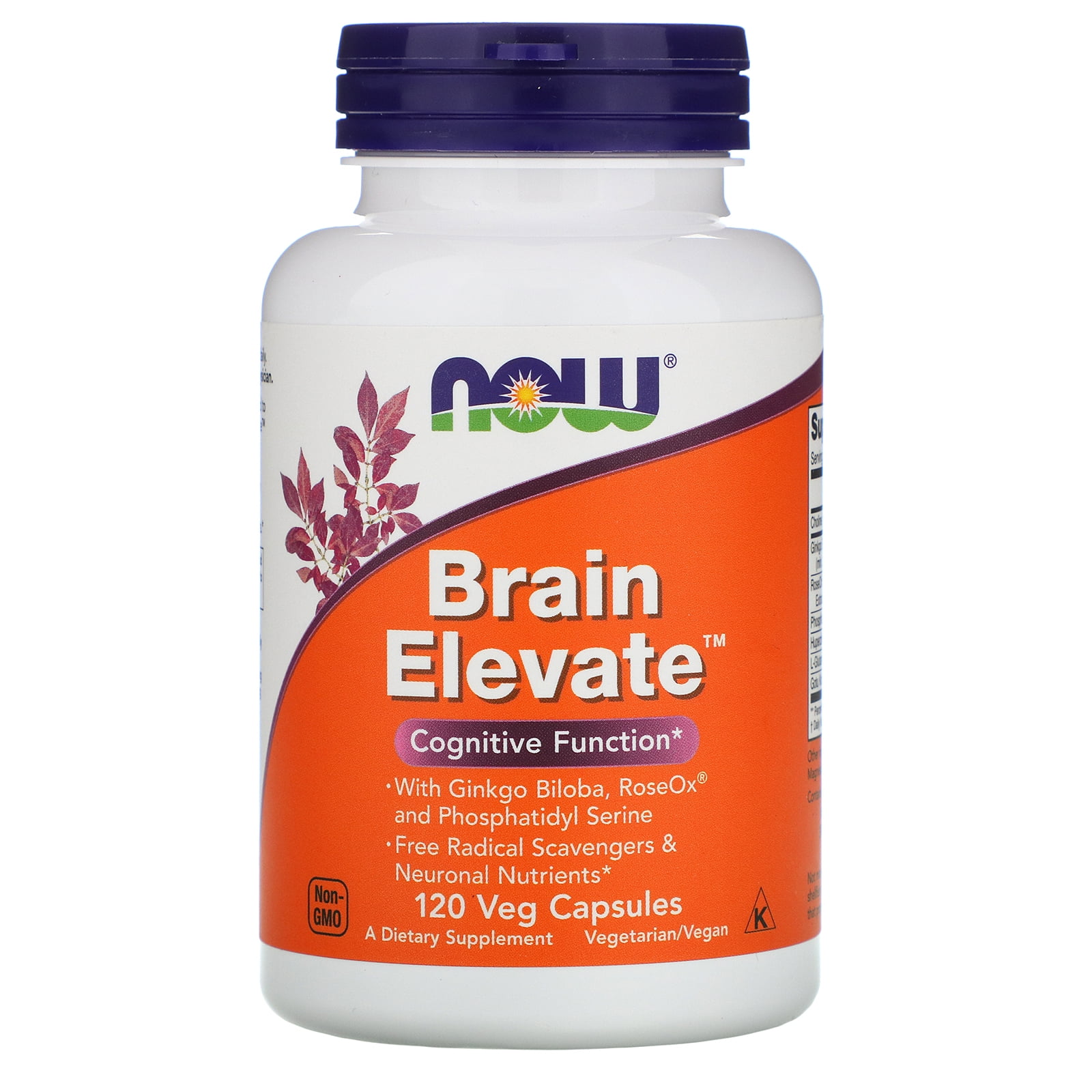 NOW Foods Brain Elevate, 120 Veg Capsules - Walmart Business Supplies