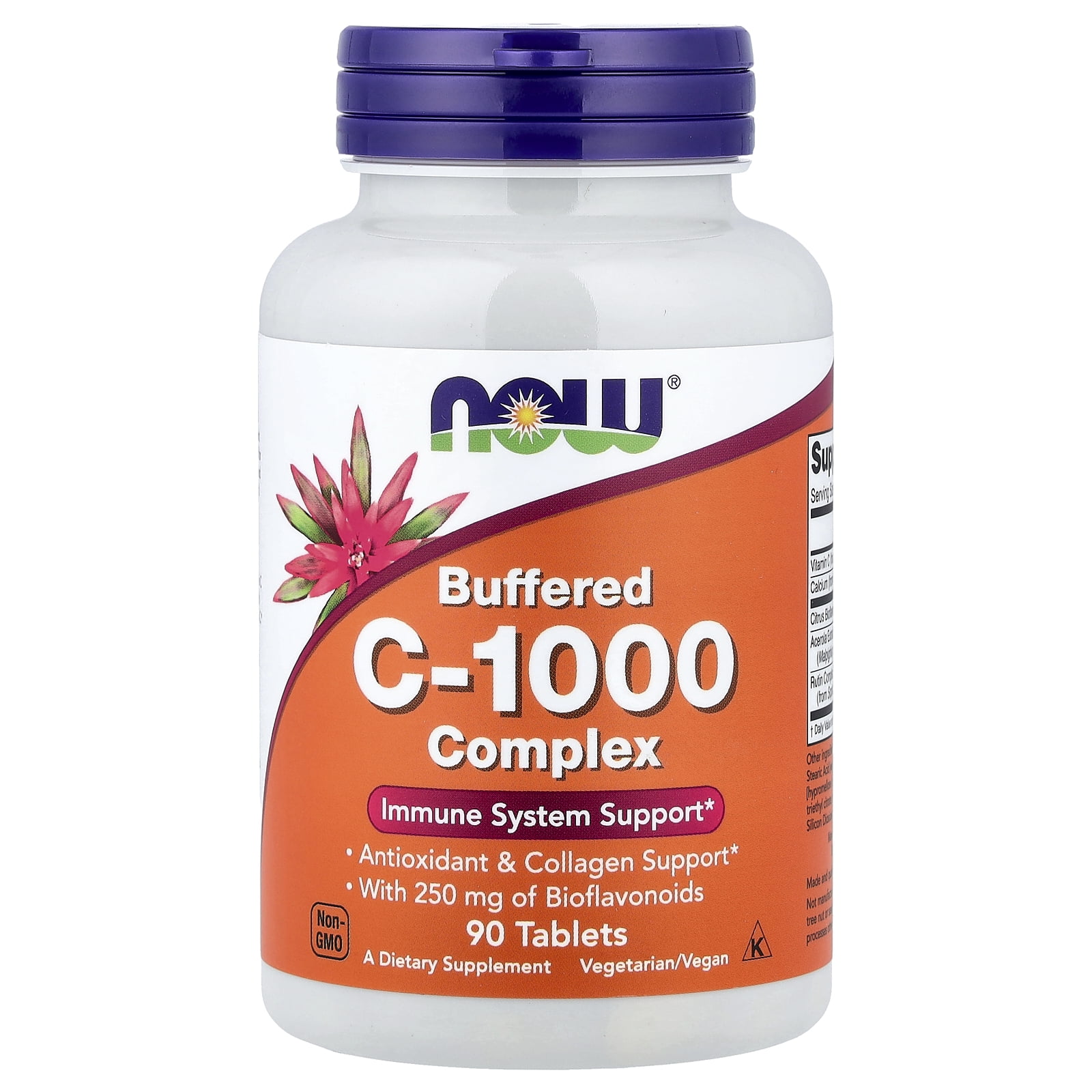 NOW Buffered Vitamin C 1000 mg Tablets, Sustained Release, Antioxidant ...