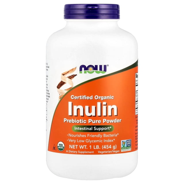 NOW Foods Organic Inulin Prebiotic Powder, Gut Health Digestive Fiber ...
