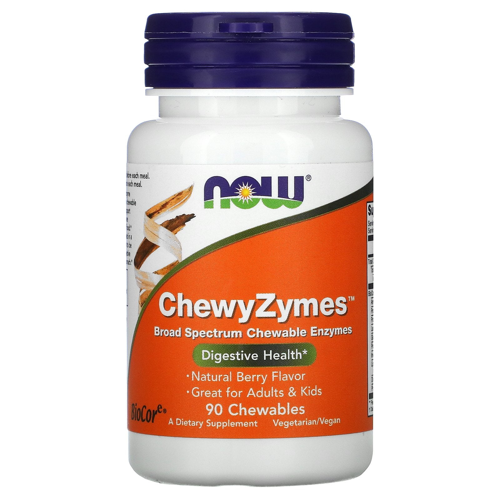 NOW Foods ChewyZymes, Berry Flavor, 90 Chewable Tablets, Digestive ...