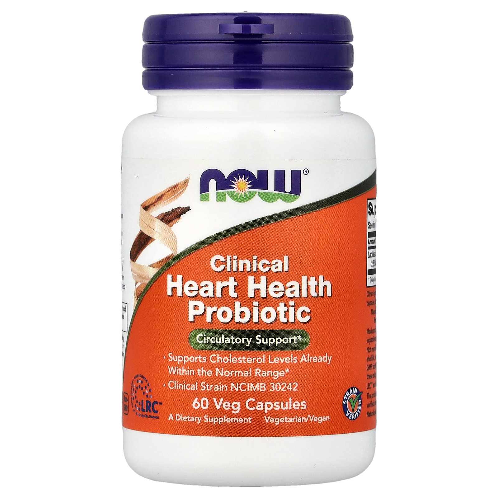 NOW Foods Clinical Heart Health Probiotic, 60 Veg Capsules (117 mg per ...