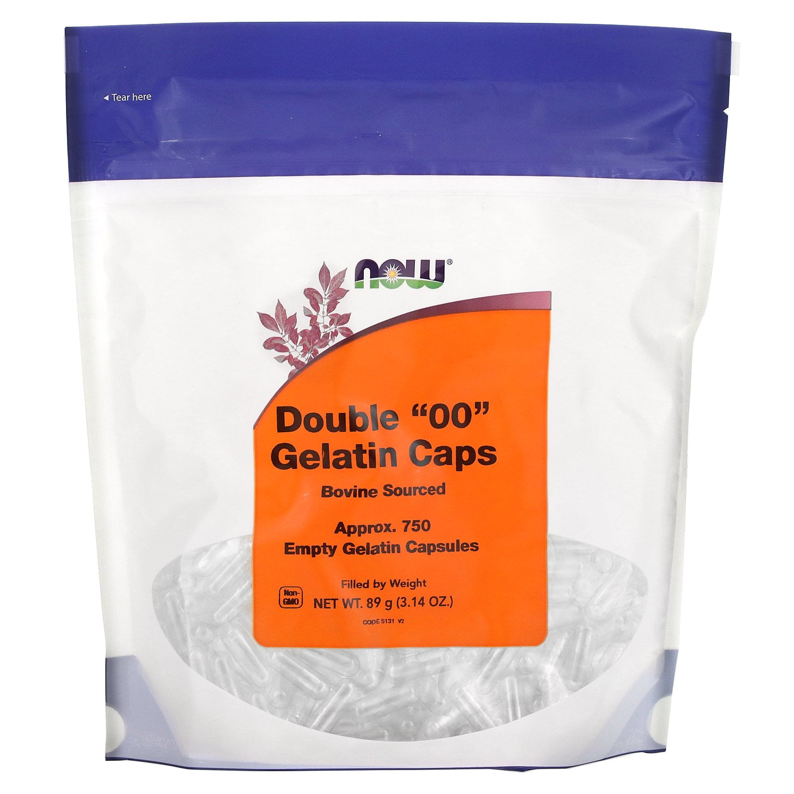 "NOW Foods Gelatin Caps, Double ""00"", 750 Gelcaps - Non-GMO, DIY ...