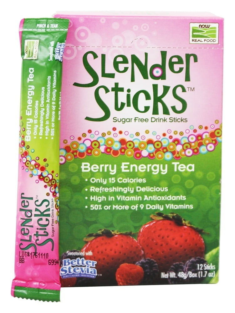 NOW Foods Real Food Slender Sticks Sugar Free Drink Sticks Berry 12 ...