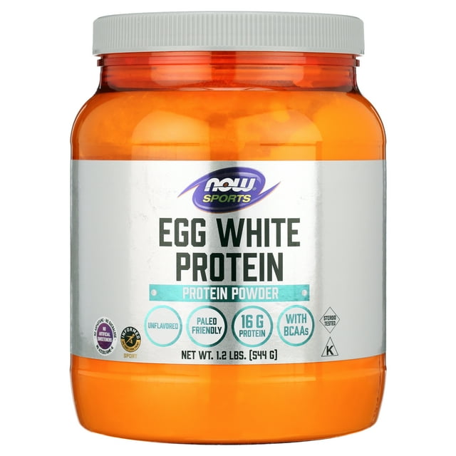 NOW Foods Pure Unflavored Powdered Egg White Protein- High-Quality 1.2 ...