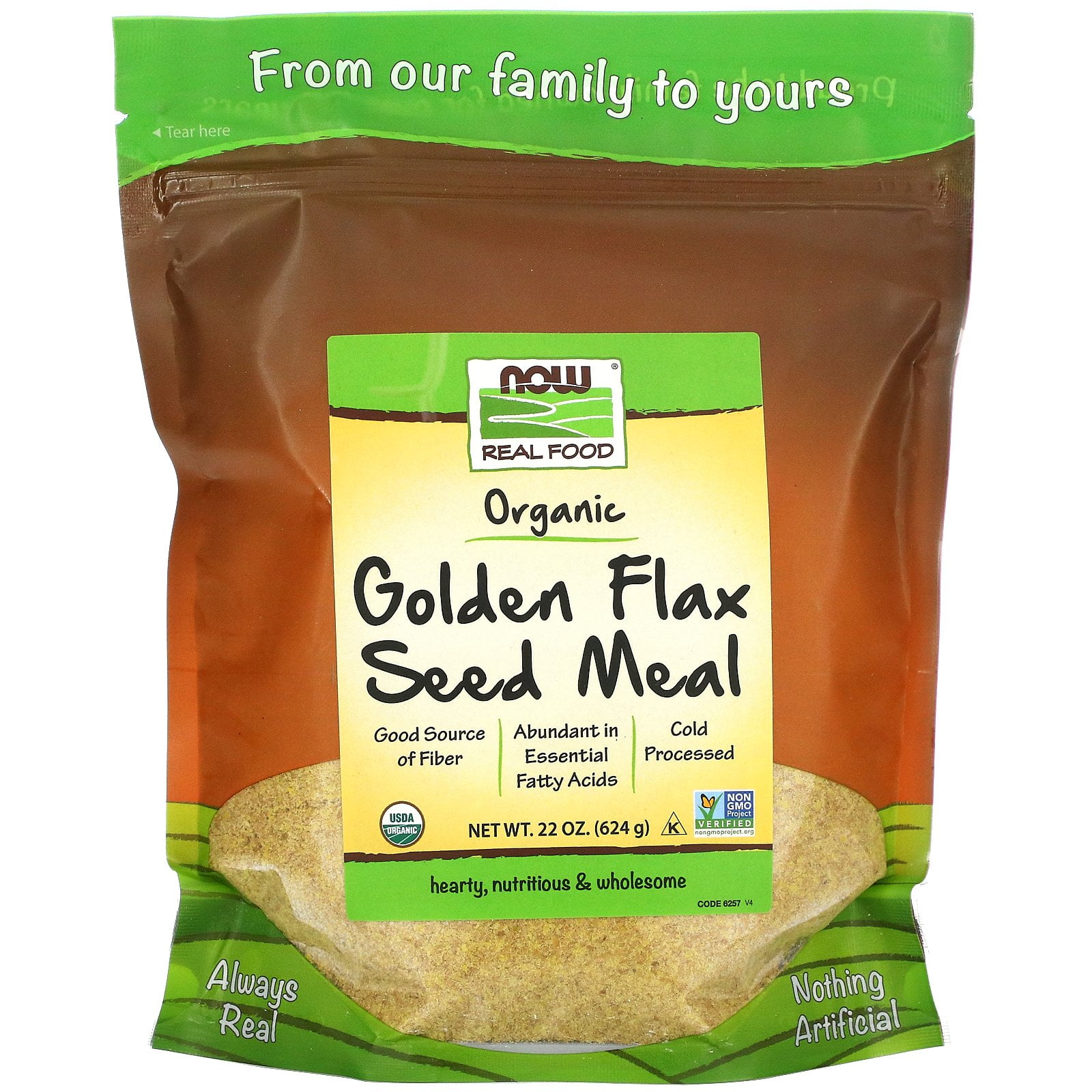 NOW Foods Golden Flax Seed Meal, Organic 22 oz - Walmart.com