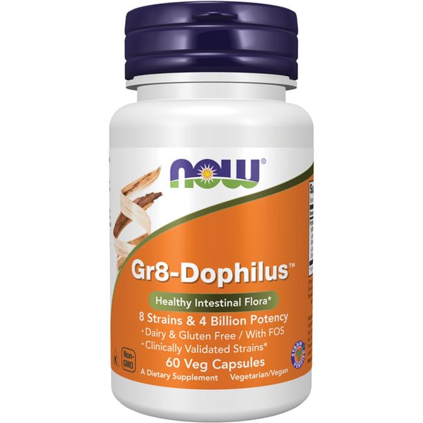 NOW Foods Gr8-Dophilus 4 Billion Cfu 60 Veg Caps - Walmart Business ...
