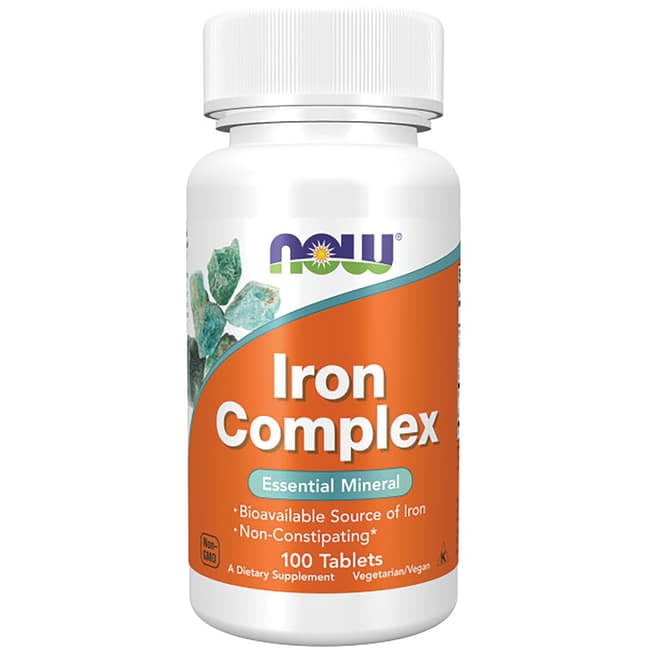 NOW Foods Iron Complex Vegetarian - 100 Highly Absorption Tablets ...