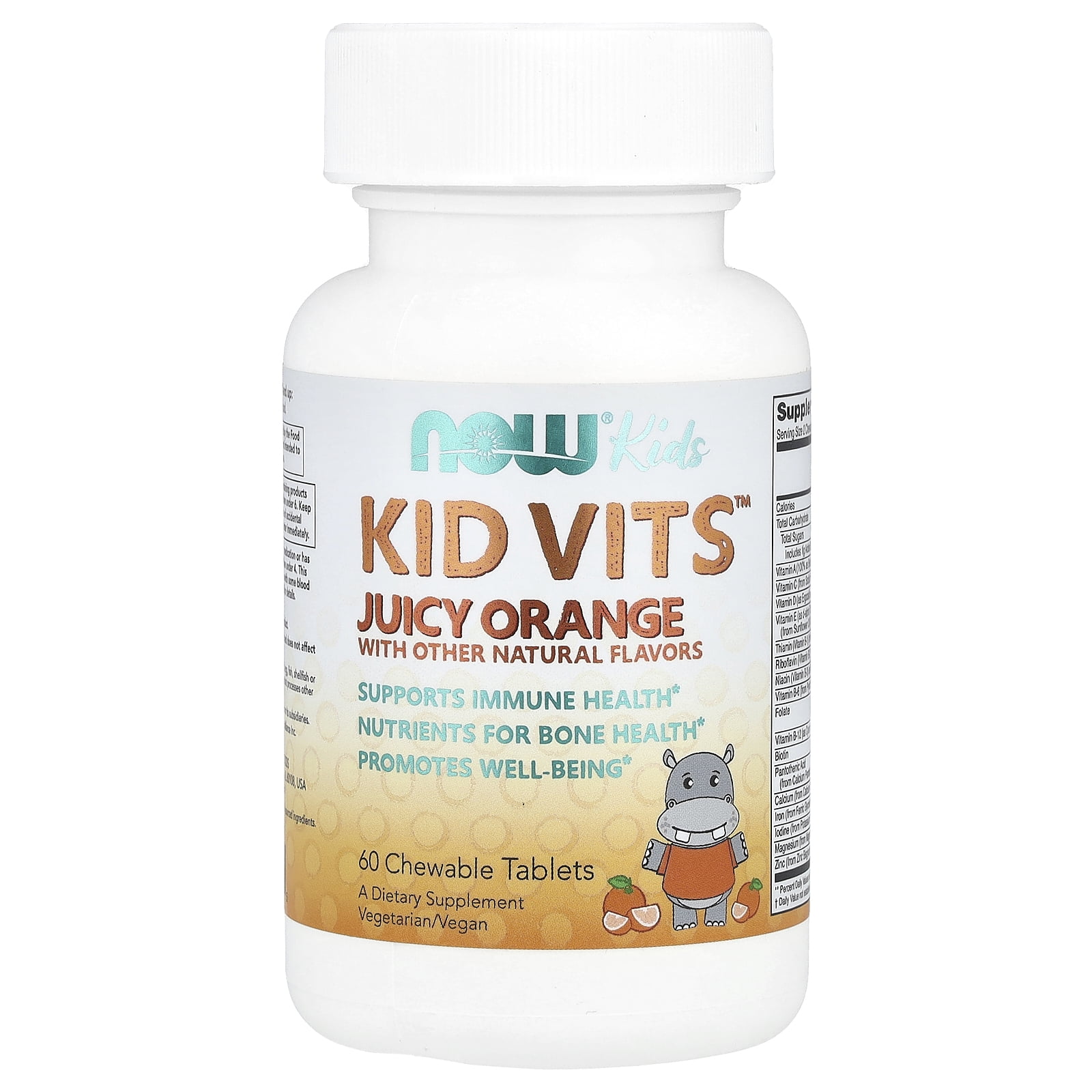 Now Foods Kid Vits Juicy Orange 60 Chewable - Walmart.com