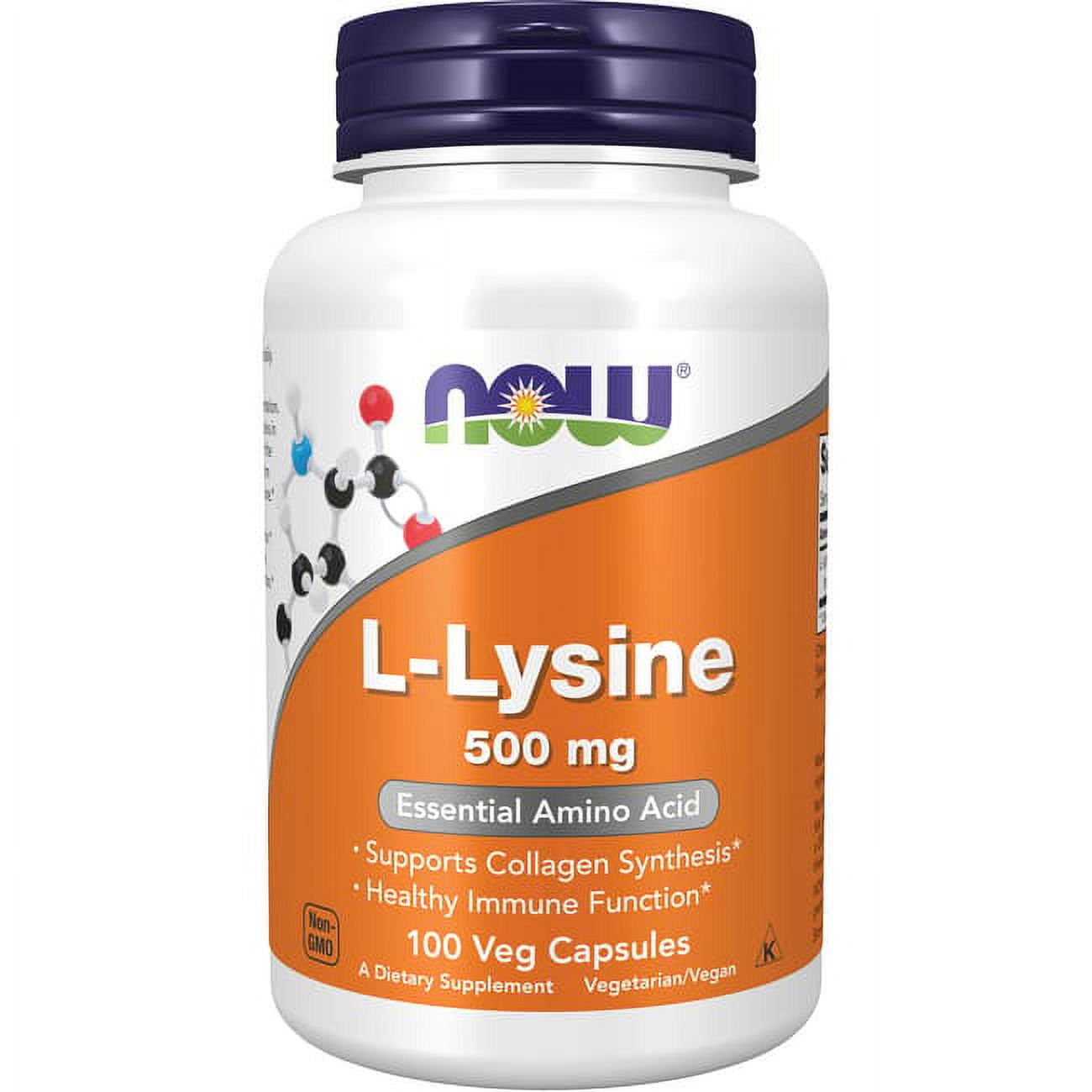 NOW Foods L-Lysine 500mg, Immune Support System Supplement, 100 Veg ...