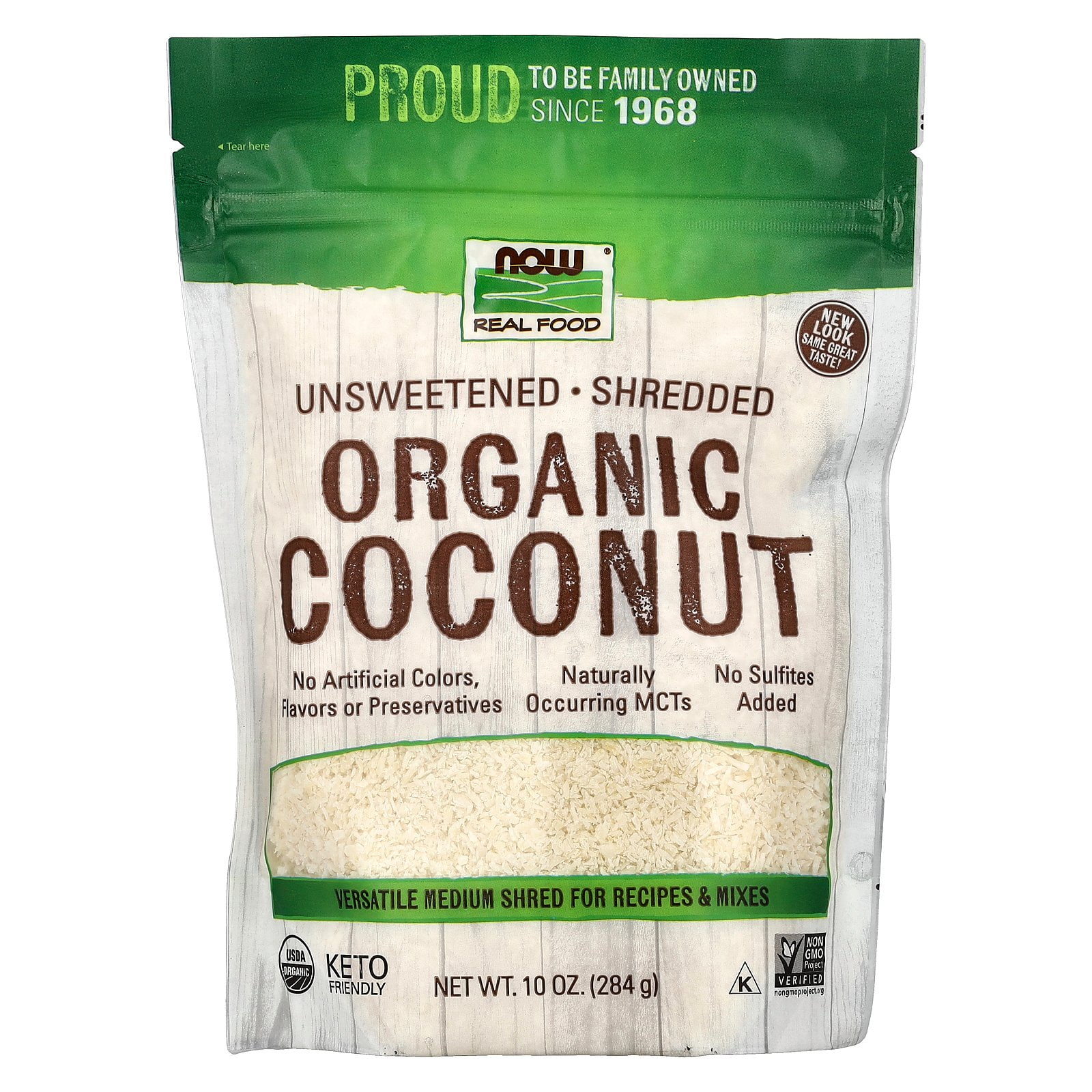 NOW Foods - NOW Real Food Unsweetened, Shredded Organic Coconut - 10 oz ...