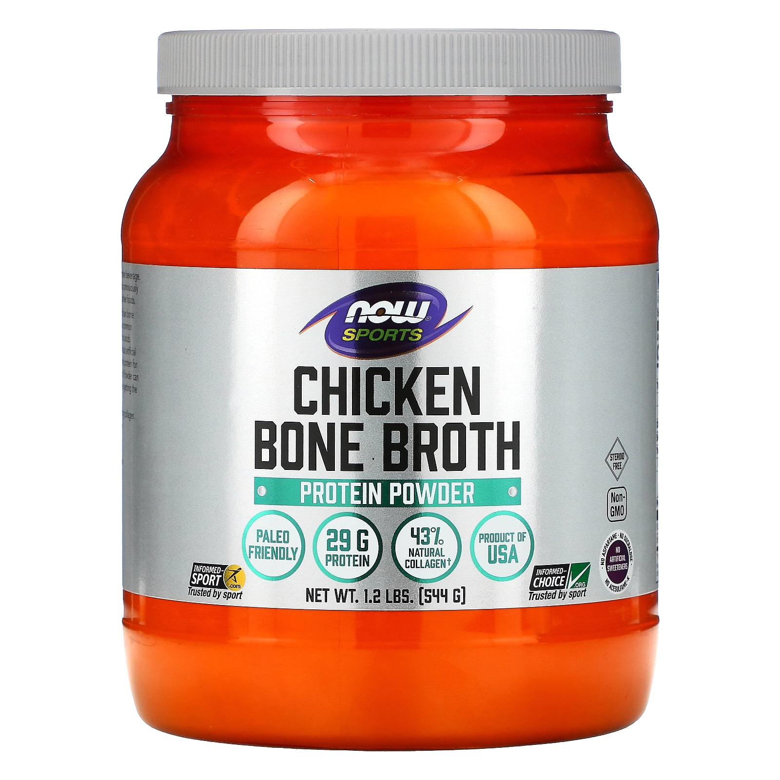 NOW Foods - NOW Sports Chicken Bone Broth Protein Powder - 1.2 lbs ...