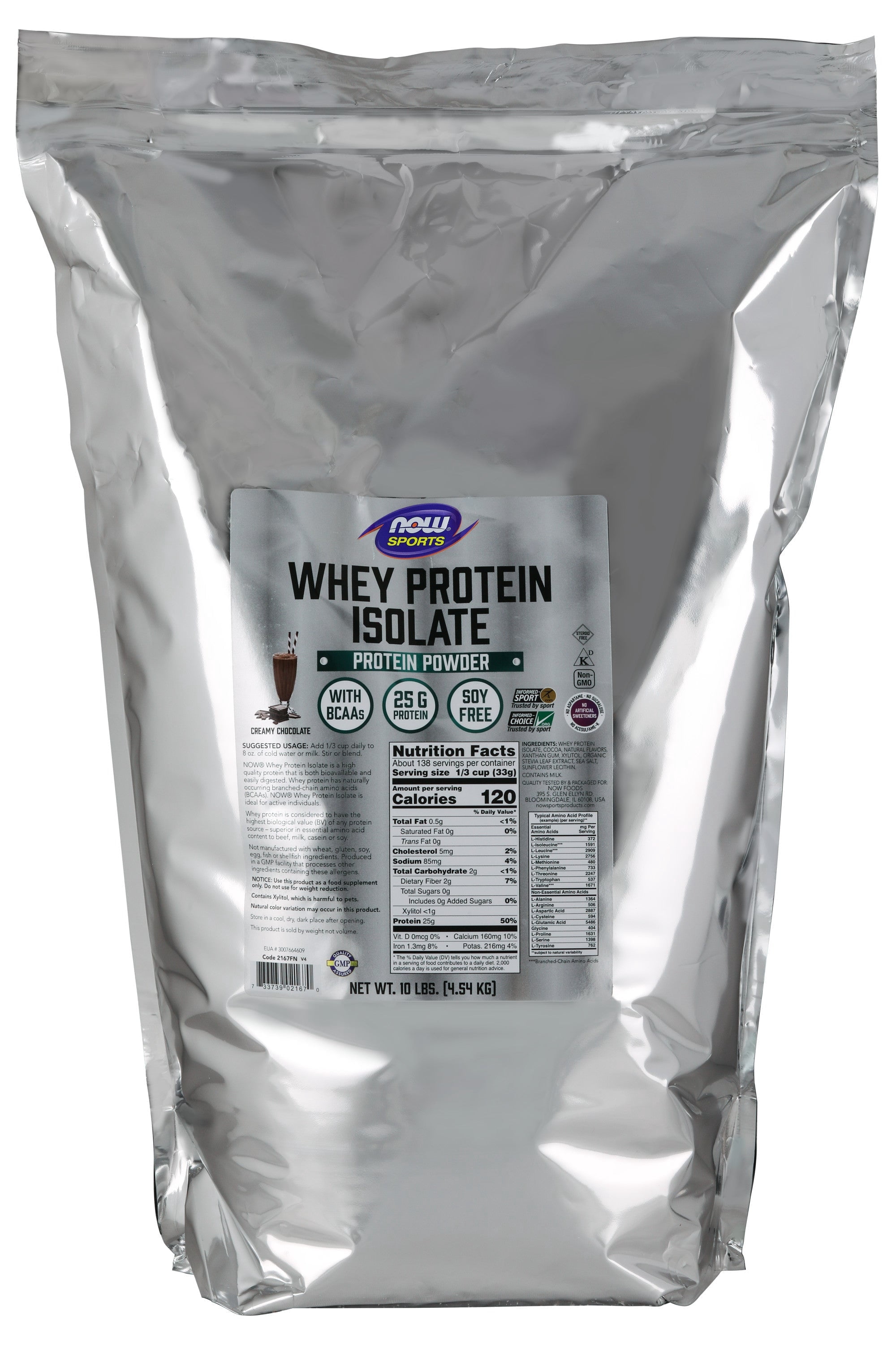 NOW Foods - Whey Protein Isolate, Chocolate Flavor, 10 lbs, 100% Pure ...