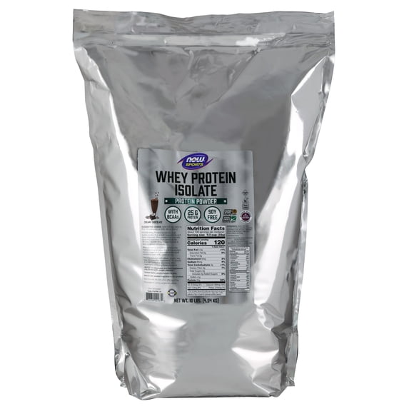 NOW Foods - Whey Protein Isolate, Chocolate Flavor, 10 lbs, 100% Pure ...
