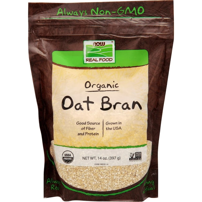 NOW Foods, Organic Oat Bran, Source of Fiber and Protein, USA Grown, 14 ...