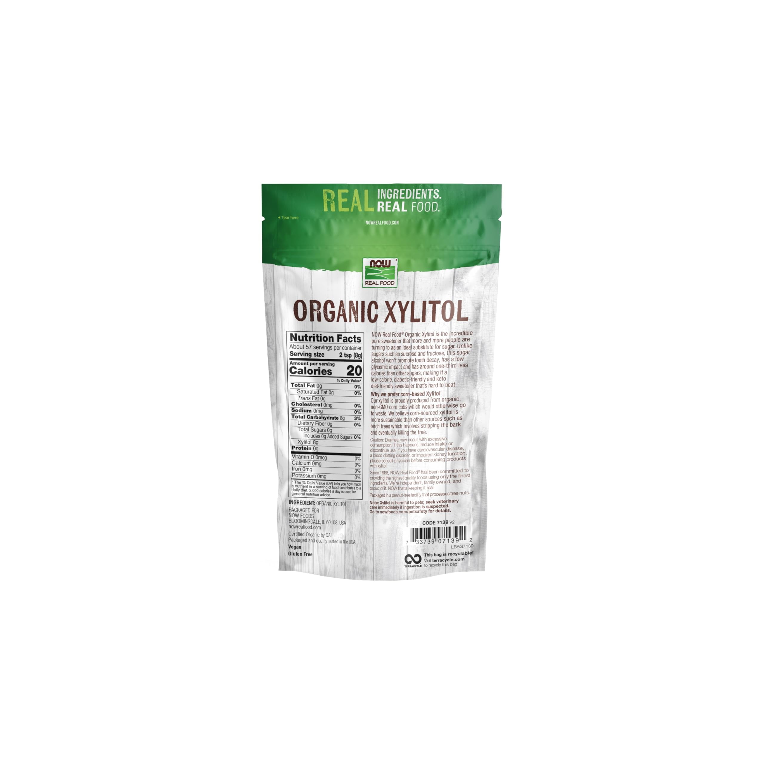 NOW Foods, Organic SCH4 Xylitol, Pure with No Added Ingredients, Keto-Friendly, Low Glycemic ...