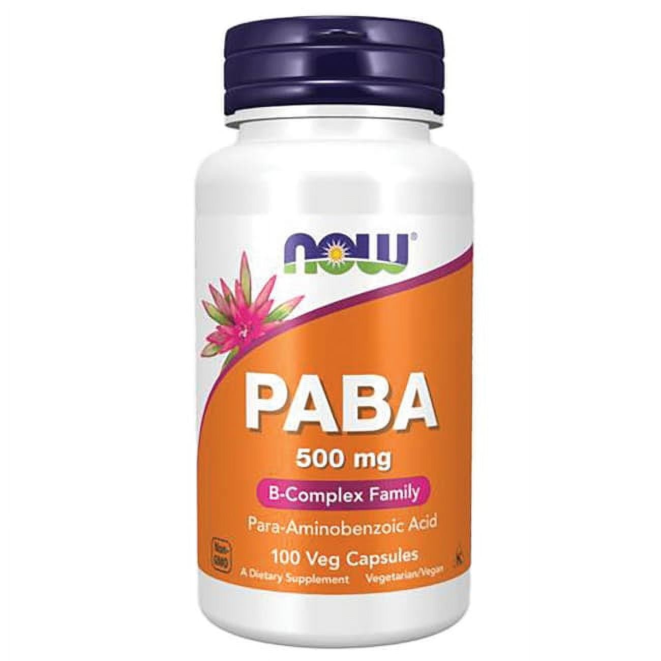 NOW Foods Paba 500 mg B Complex Vitamin, 100 Vegan Capsules - Walmart.com