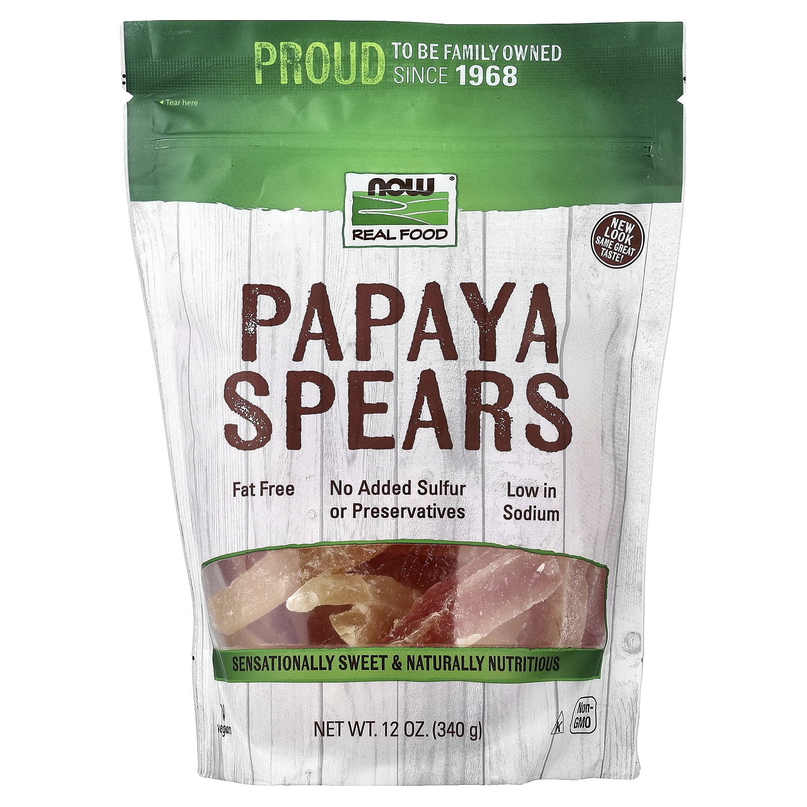 NOW Foods, Papaya Spears, 12 oz Bag, No Sulfur No Preservatives ...