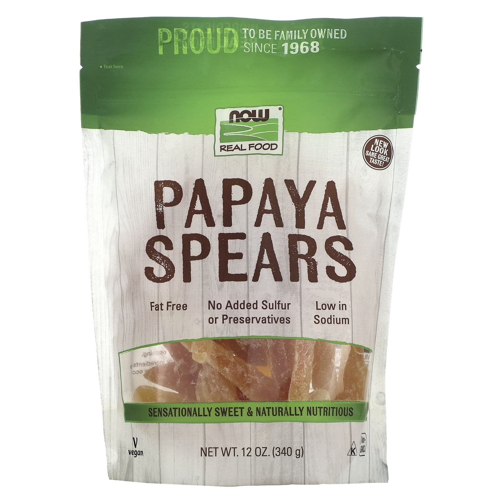 NOW Foods - Fresh Natural Real Food Papaya Spears, 12 oz. - Walmart.com