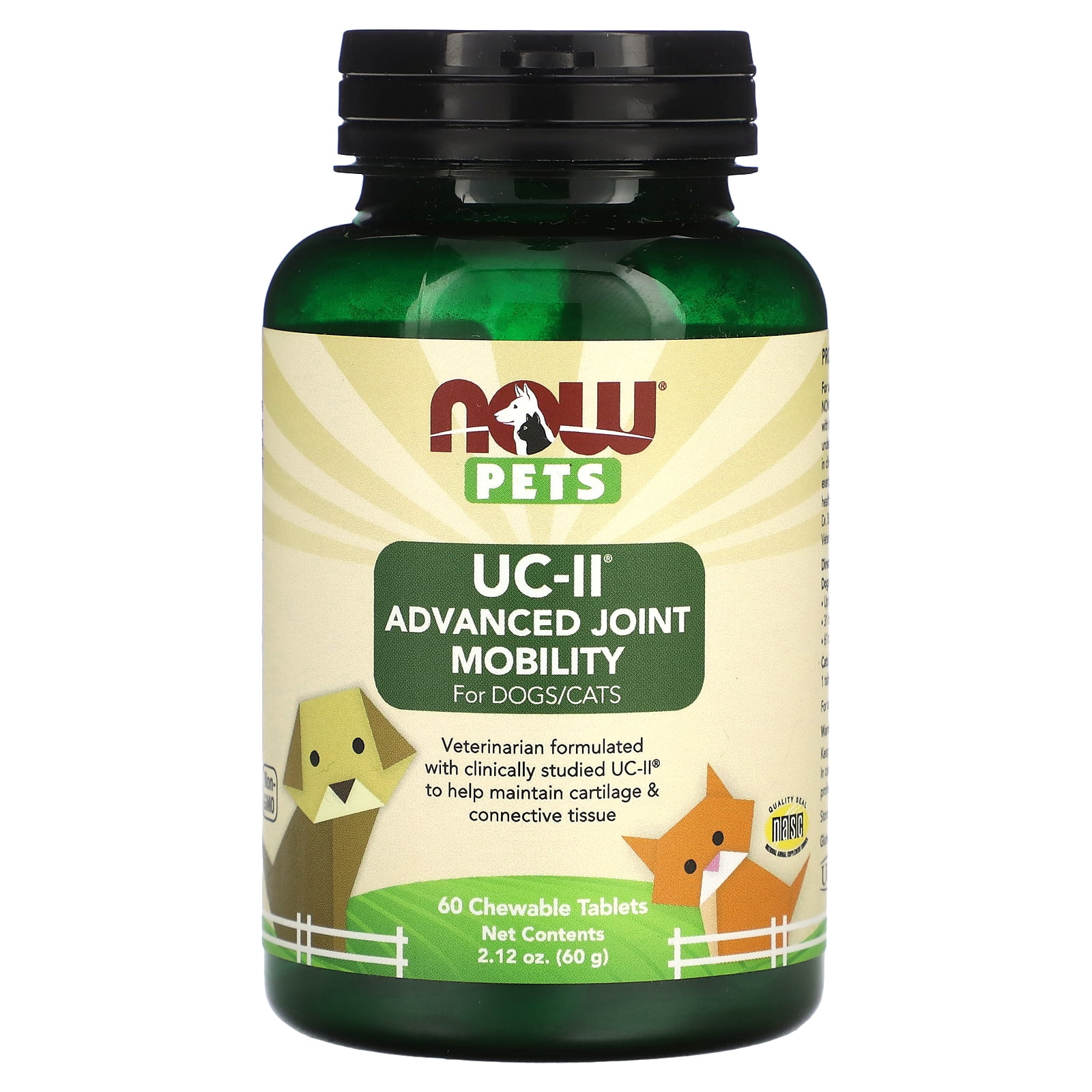 NOW Foods Pets UC-II Advanced Joint Mobility for Dogs and Cats, 60 Chewable Tablets - Walmart.com