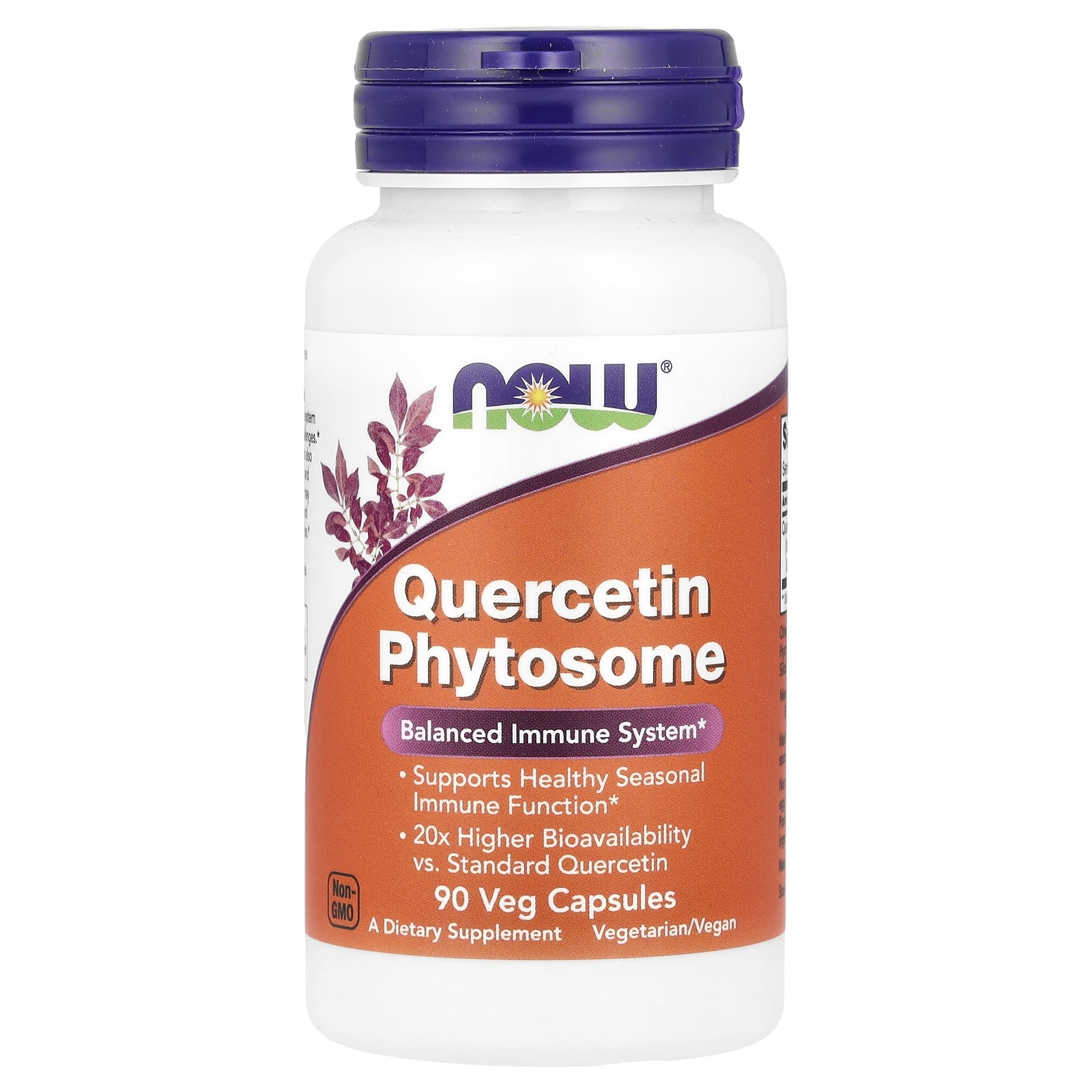 NOW Foods Quercetin Phytosome, 90 Veg Capsules (250 mg per Capsule ...