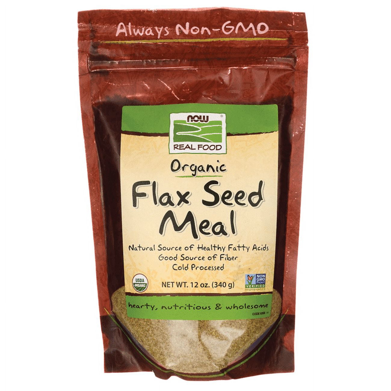 NOW Foods Real Food Organic Golden Flax Seed Meal 12 oz - Walmart.com