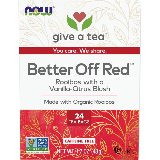 NOW Foods Real Tea Better Off Red Rooibos with a Vanilla-Citrus Blush ...