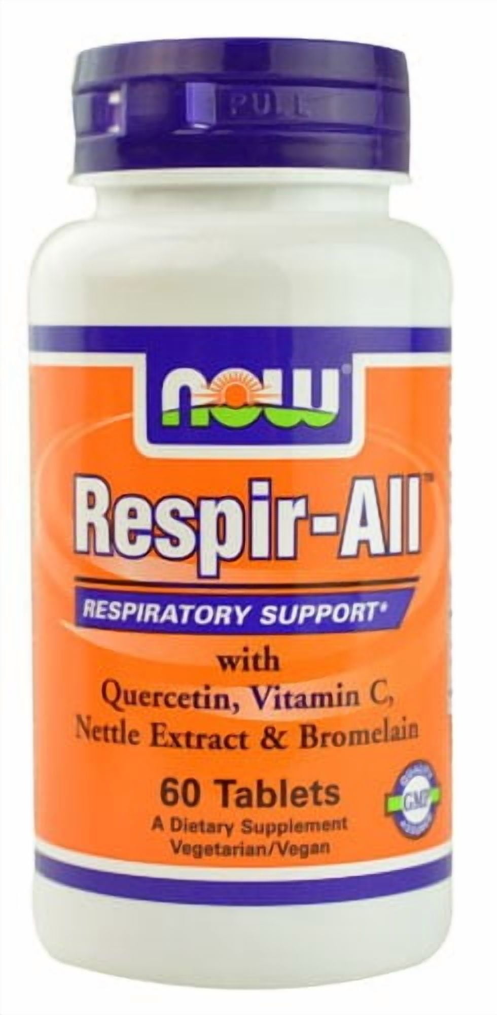 NOW Foods - Natural Vitamins Respir-All Respiratory Support, 60 Vegan Tablets - Walmart.com