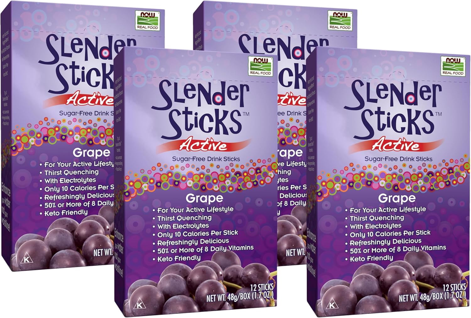 NOW Foods Slender Sticks Grape Flavor Sugar-Free Drink Sticks with ...