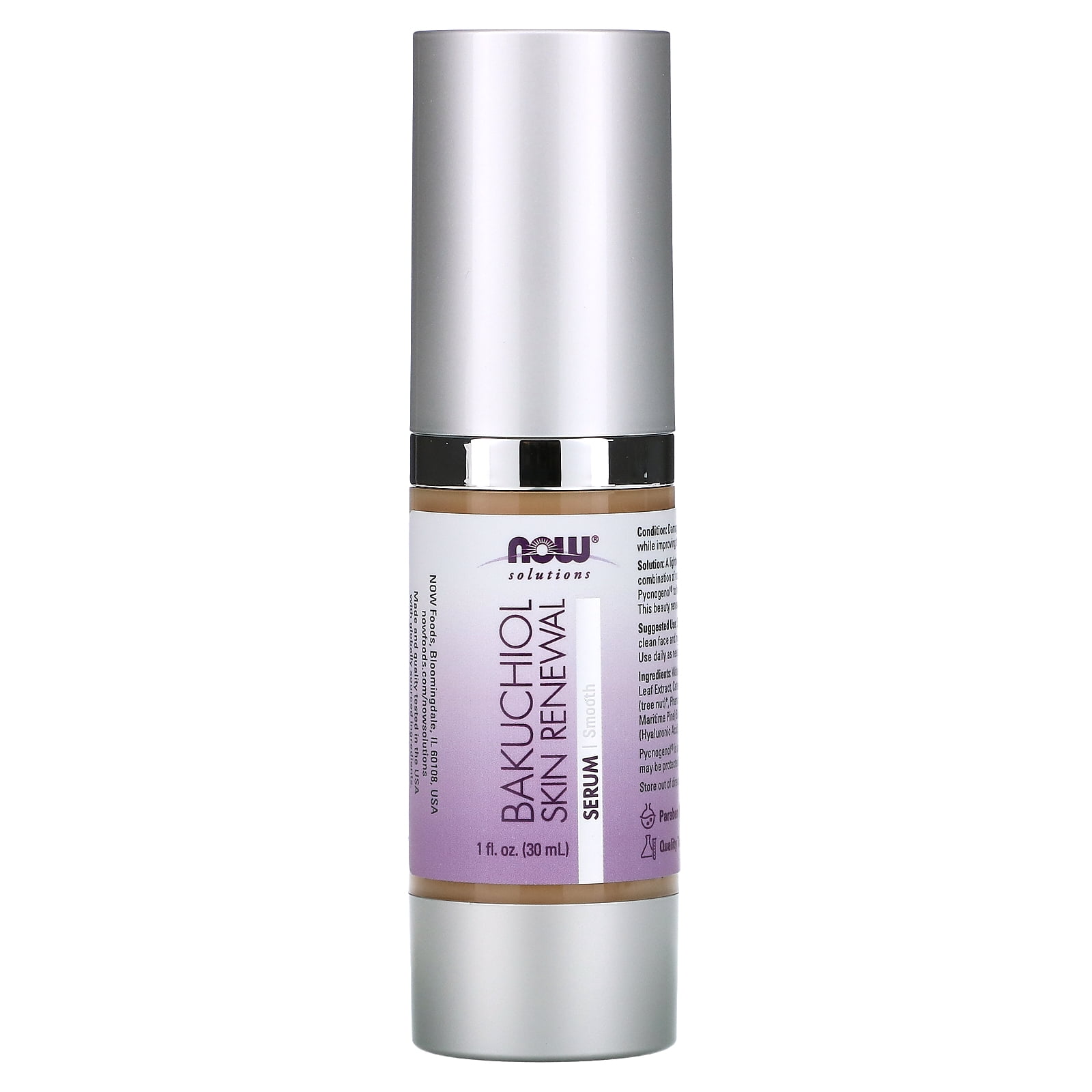 NOW Foods Solutions, Bakuchiol Skin Renewal Serum, 1 fl oz (30 ml ...